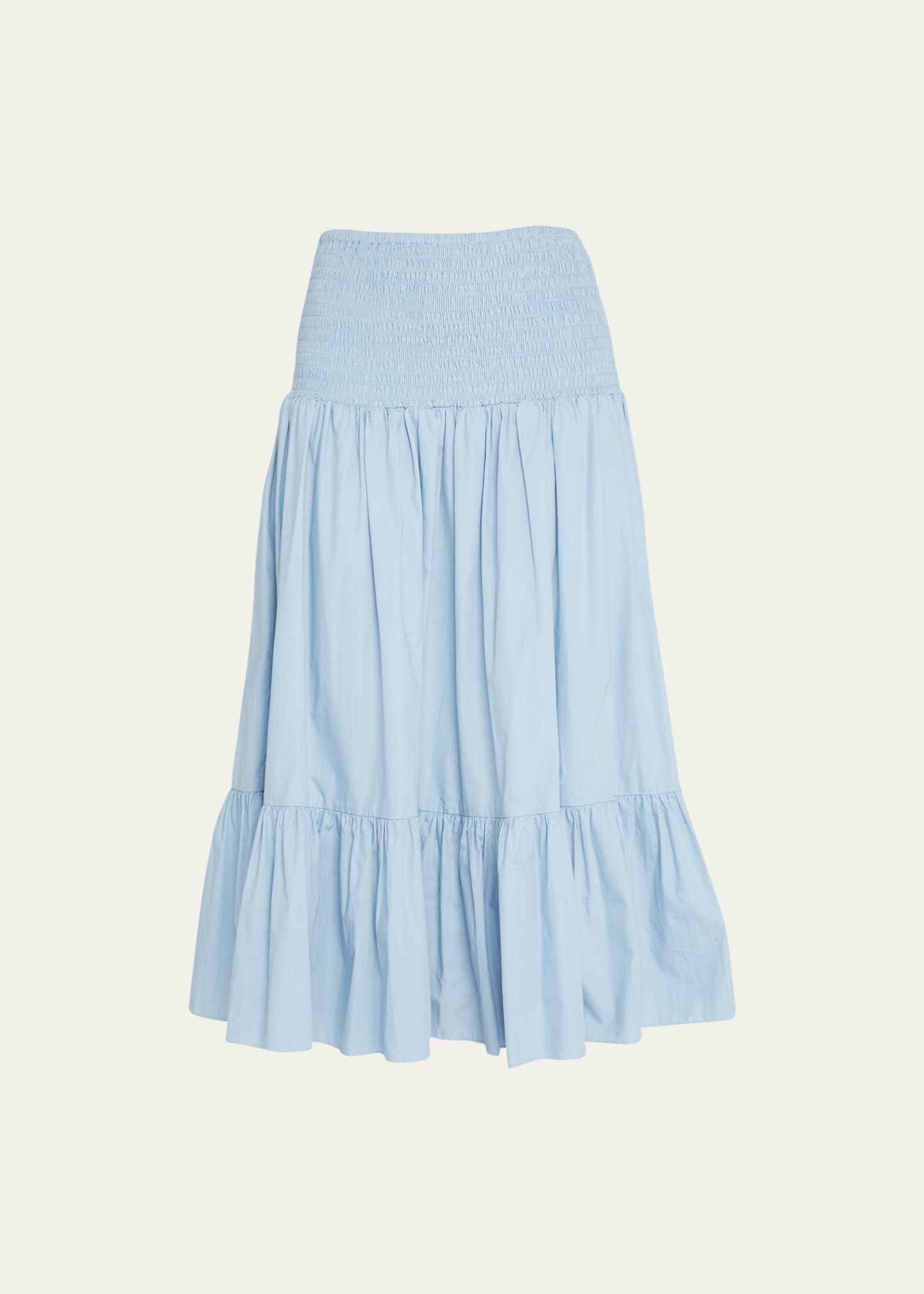 Rhode Scarlett Smocked Midi Poplin Skirt - Bergdorf Goodman