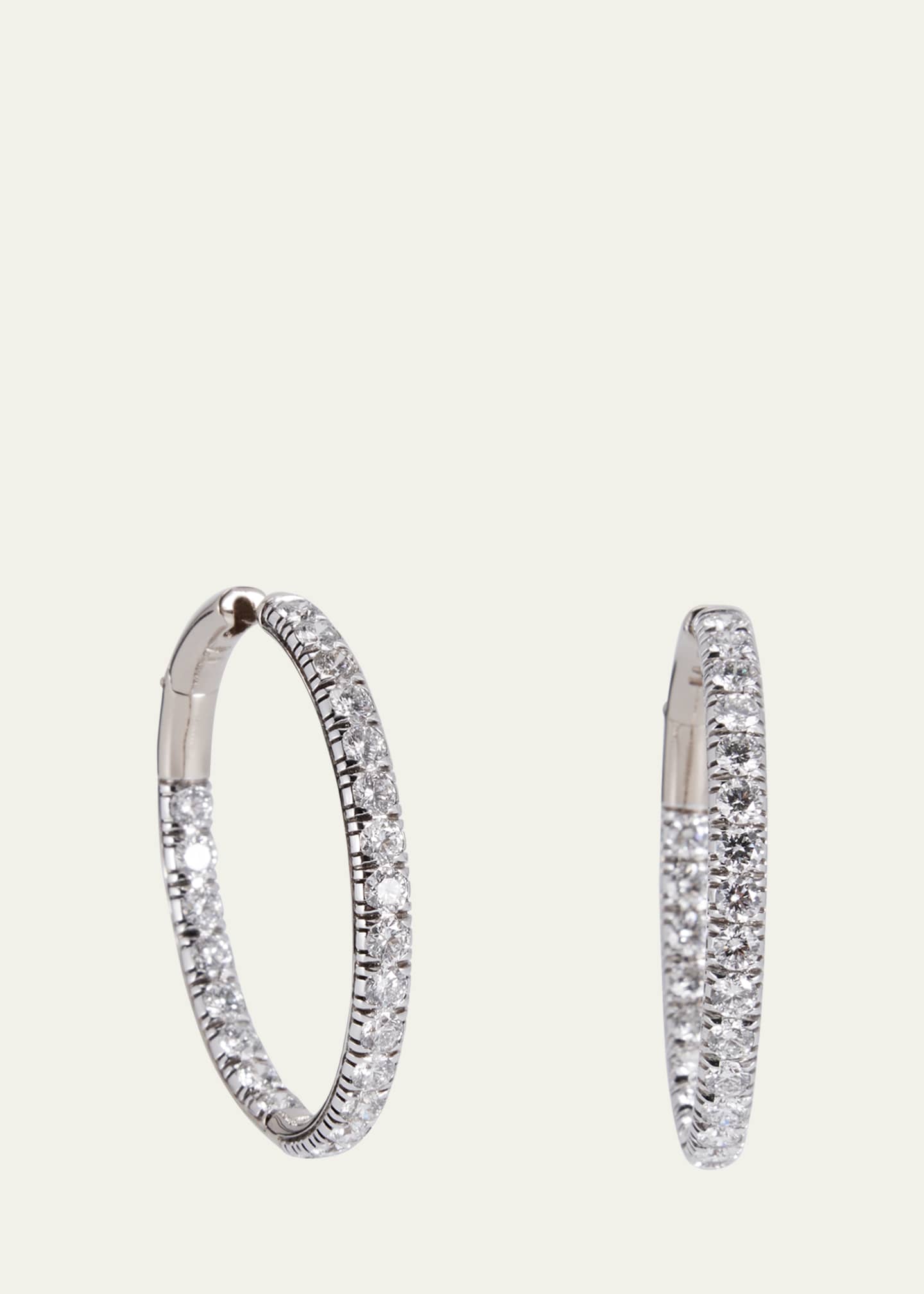 Pomellato 18K White Gold Diamond Hoop Earrings - Bergdorf Goodman