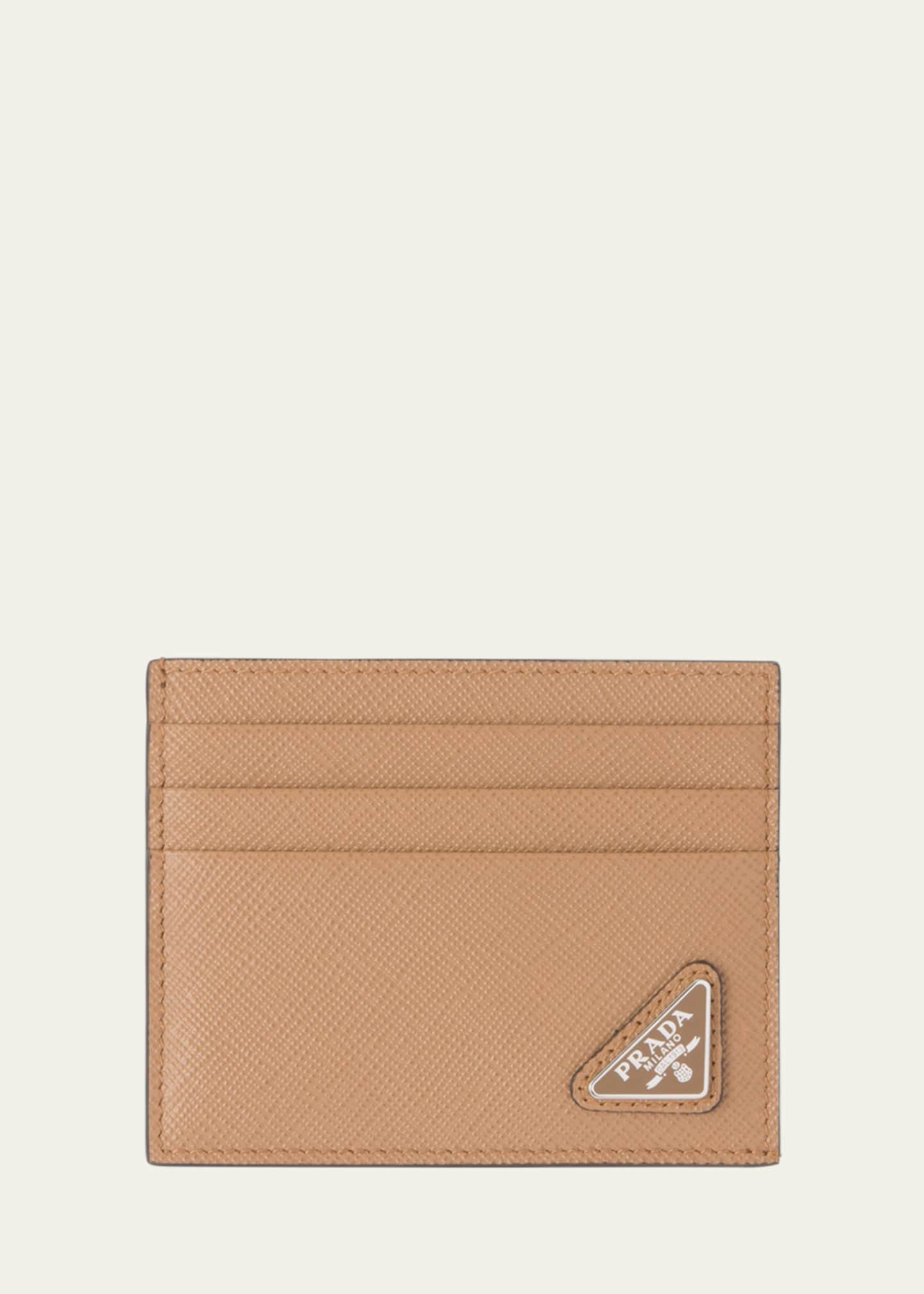 Prada Men's Saffiano Leather Logo Card Case - Bergdorf Goodman