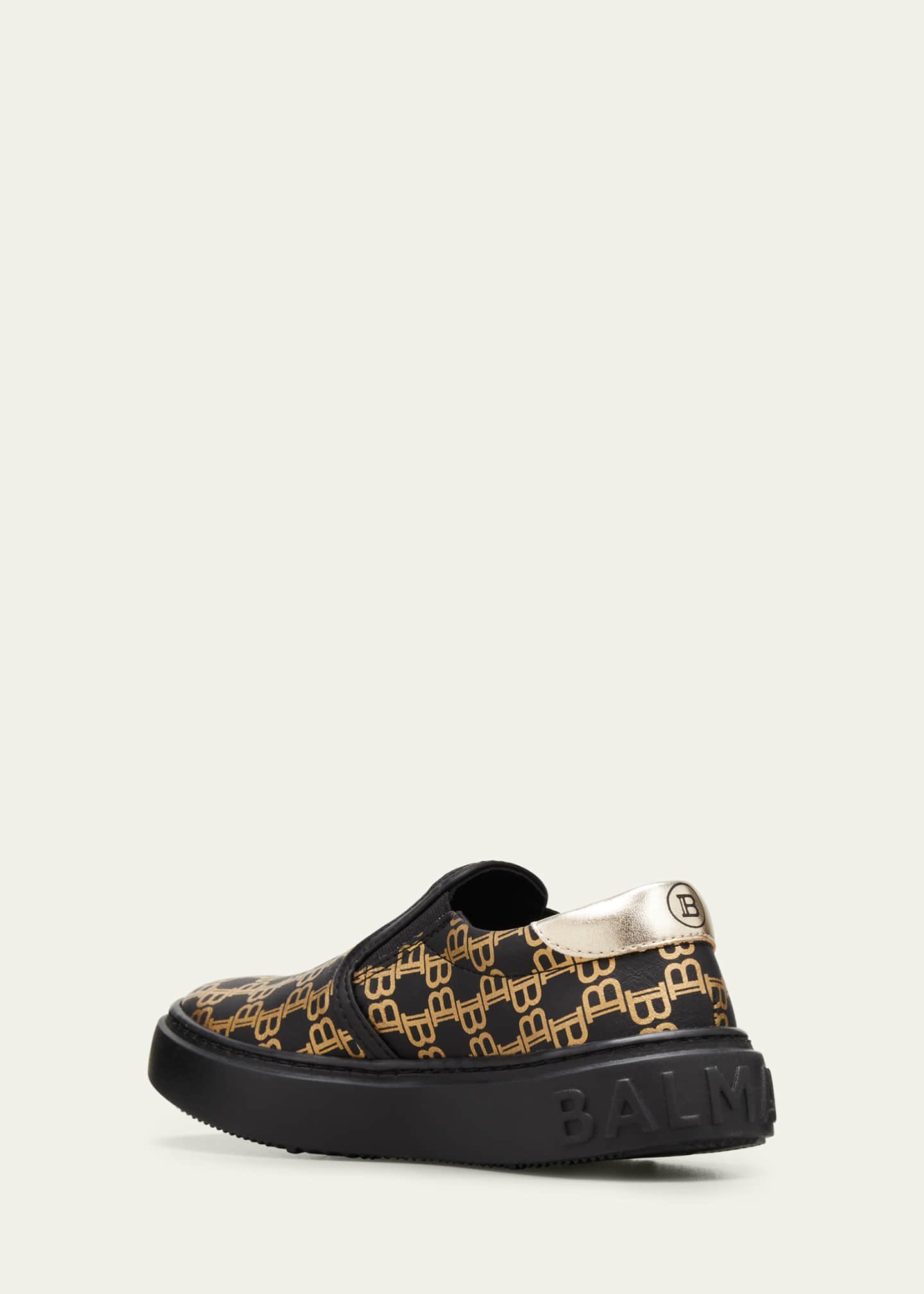 Balmain Kid's Balmain Monogram Slip-on Sneakers, Kids - Bergdorf Goodman