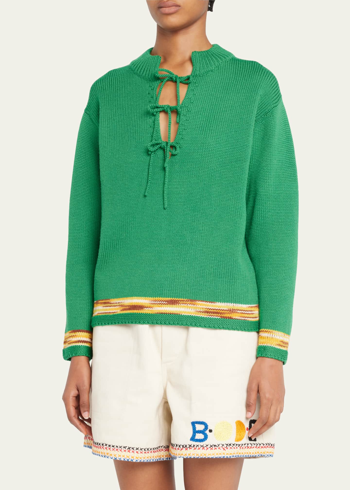 Bode Edge Trim Wool Sweater - Bergdorf Goodman