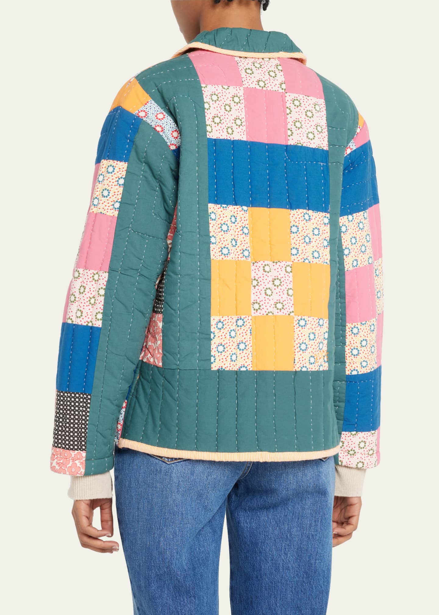 Bode Daisy Quilt Boxy Jacket - Bergdorf Goodman