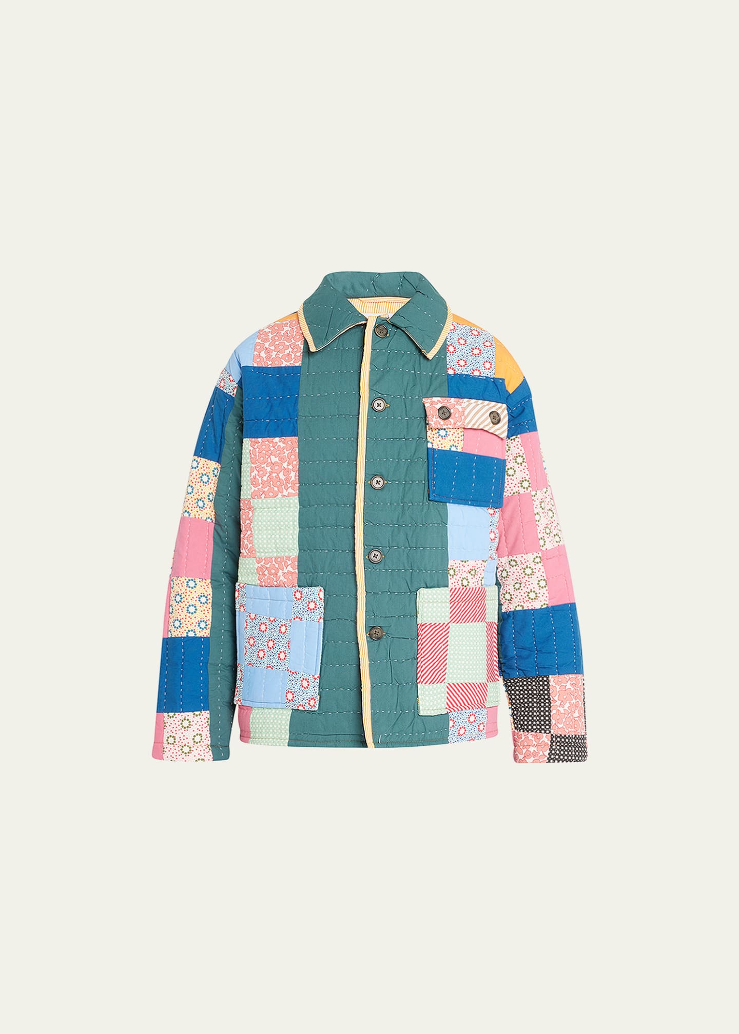 Bode Daisy Quilt Boxy Jacket - Bergdorf Goodman