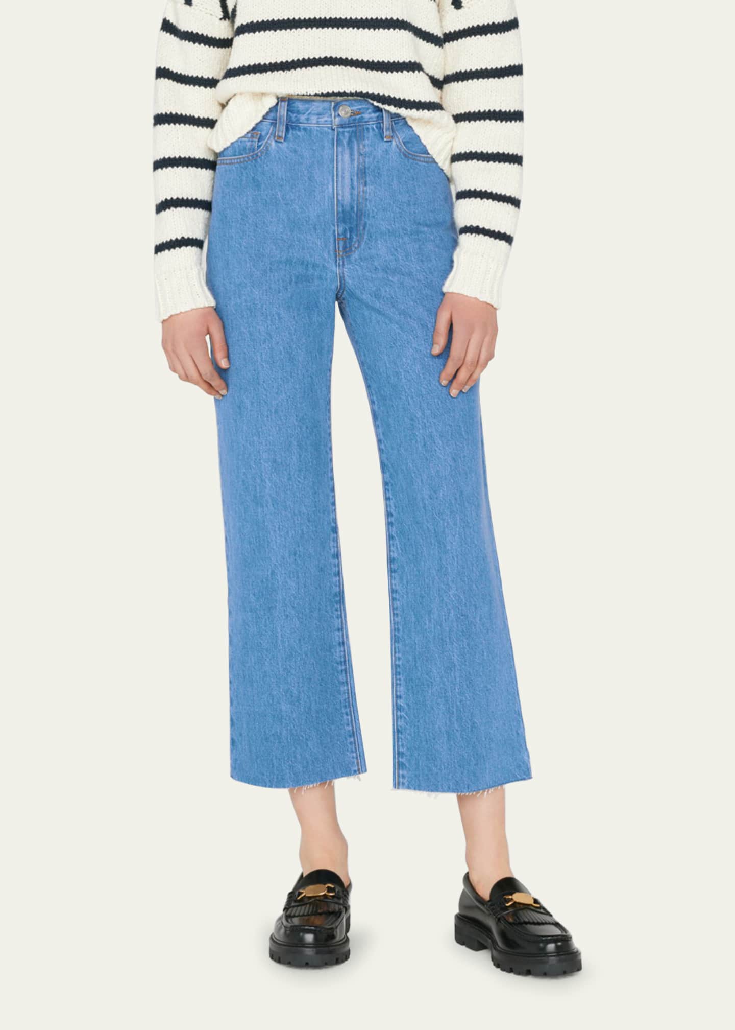 FRAME Le Jane Crop Raw-Hem Jeans - Bergdorf Goodman