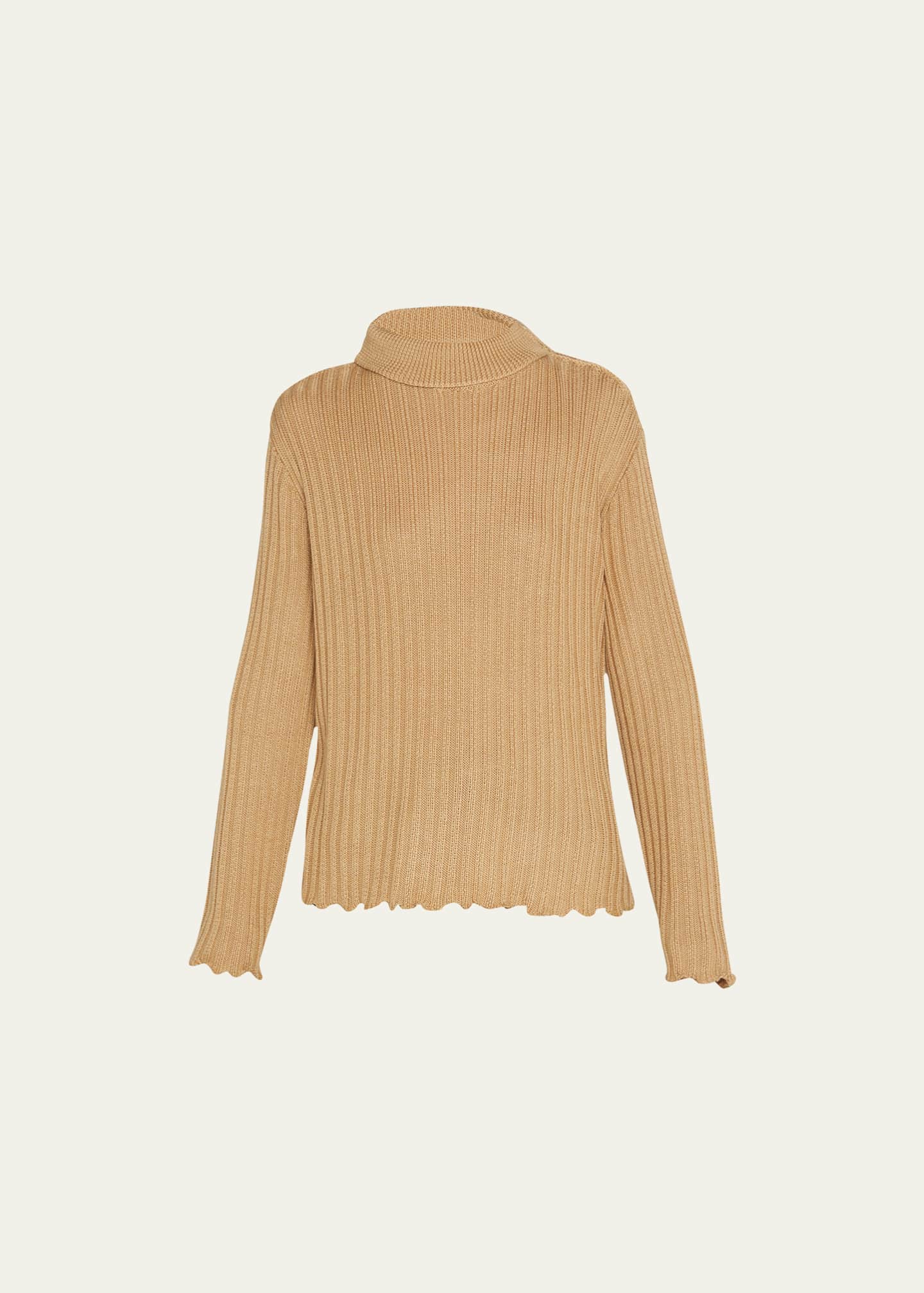 Maison Margiela Zip Mock-Neck Baggy Rib Sweater - Bergdorf Goodman