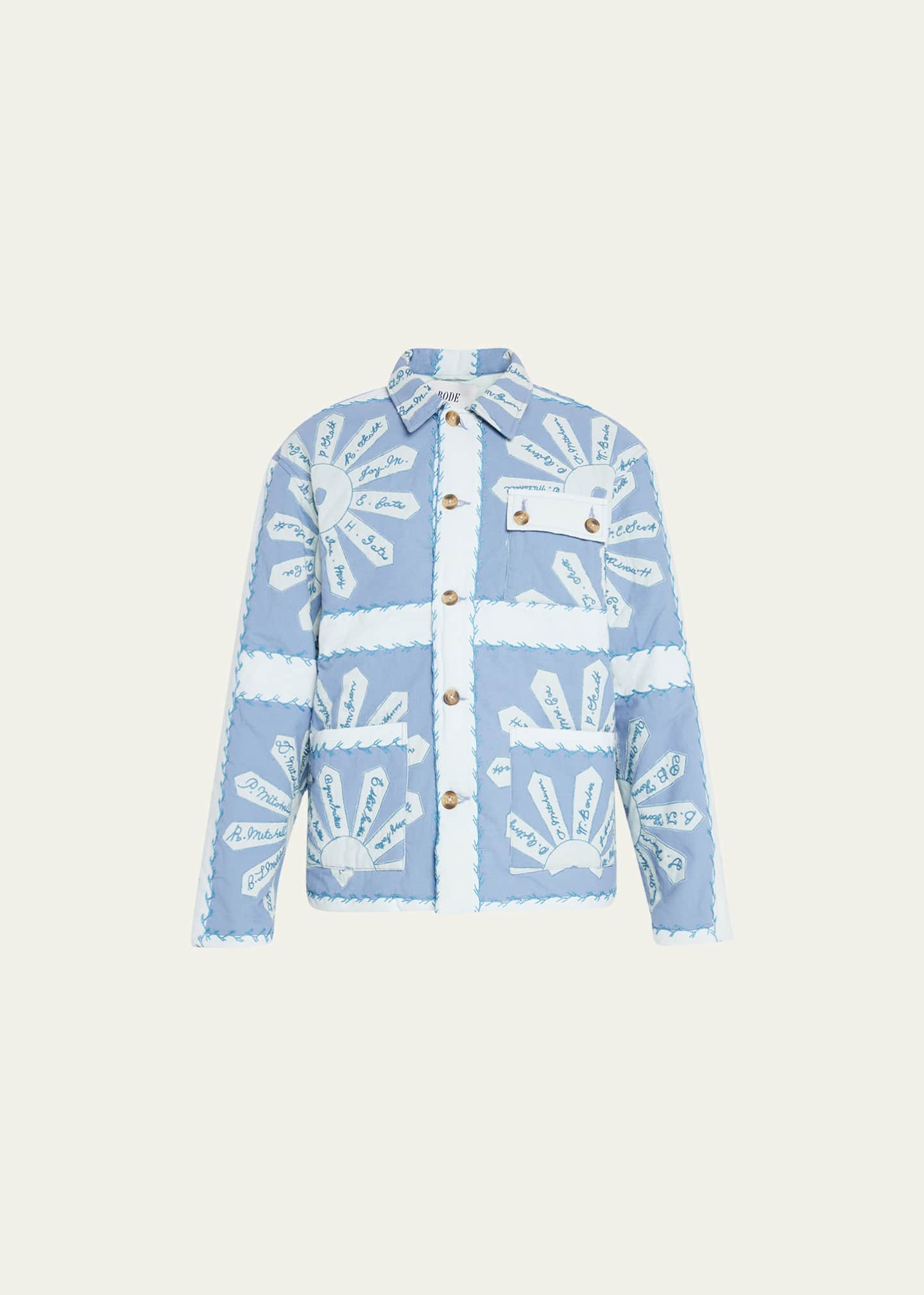 Bode Men's Quilted Signature Floral Workwear Jacket - Bergdorf Goodman