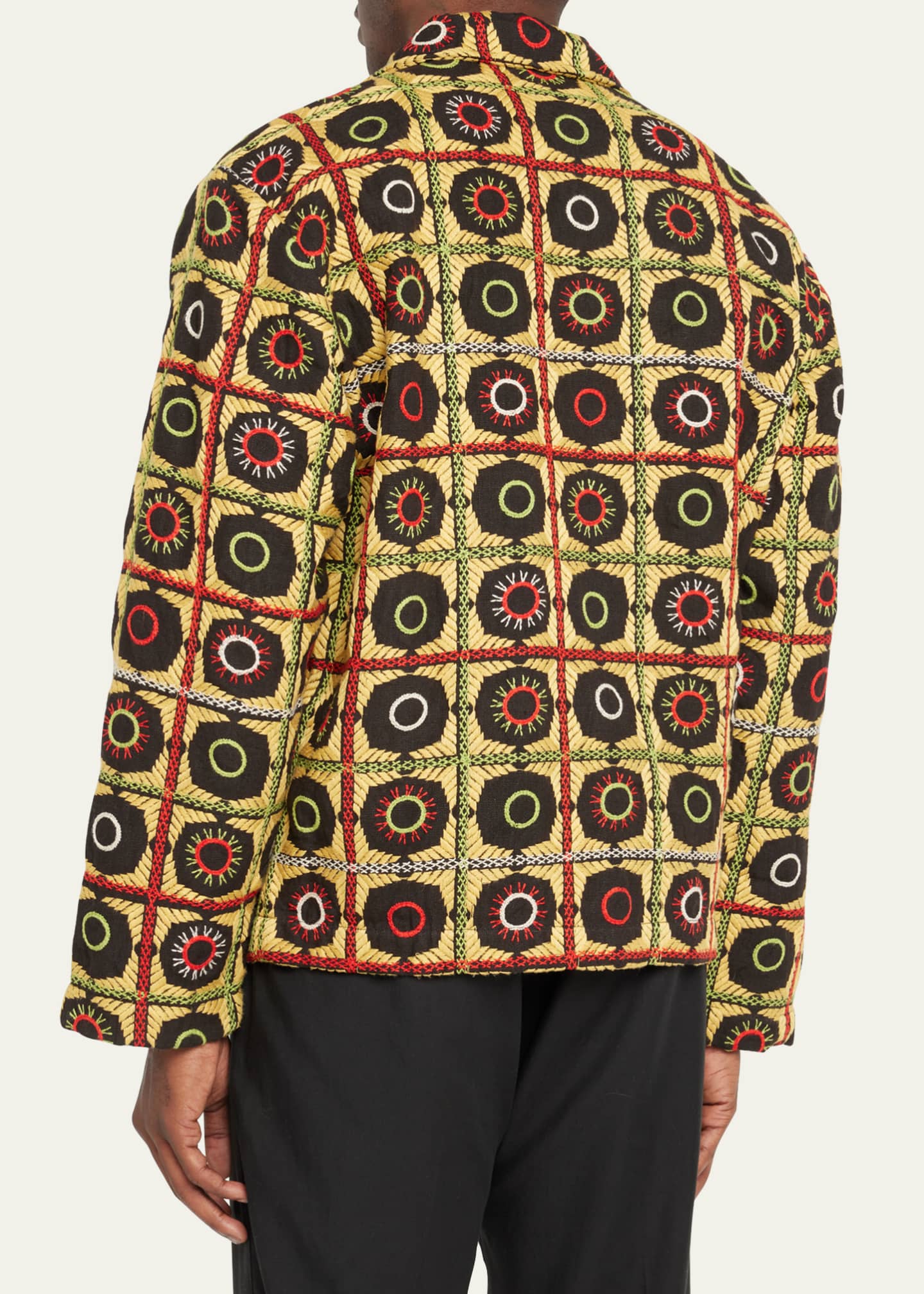 Bode Men's Multi-Circle Embroidered Jacket - Bergdorf Goodman