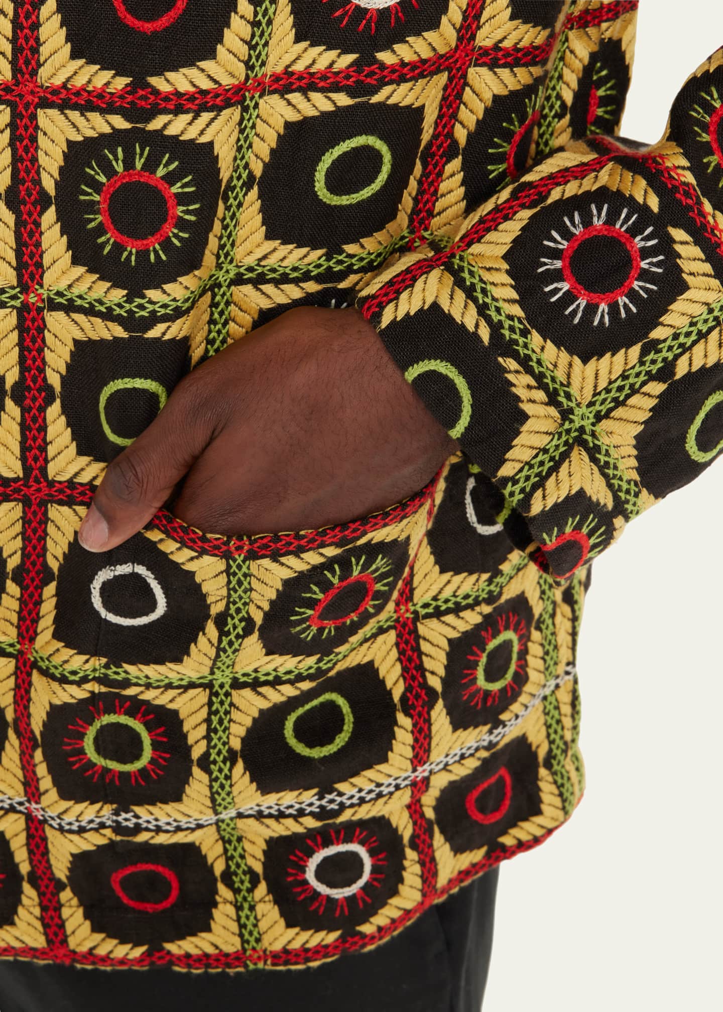 Bode Men's Multi-Circle Embroidered Jacket - Bergdorf Goodman