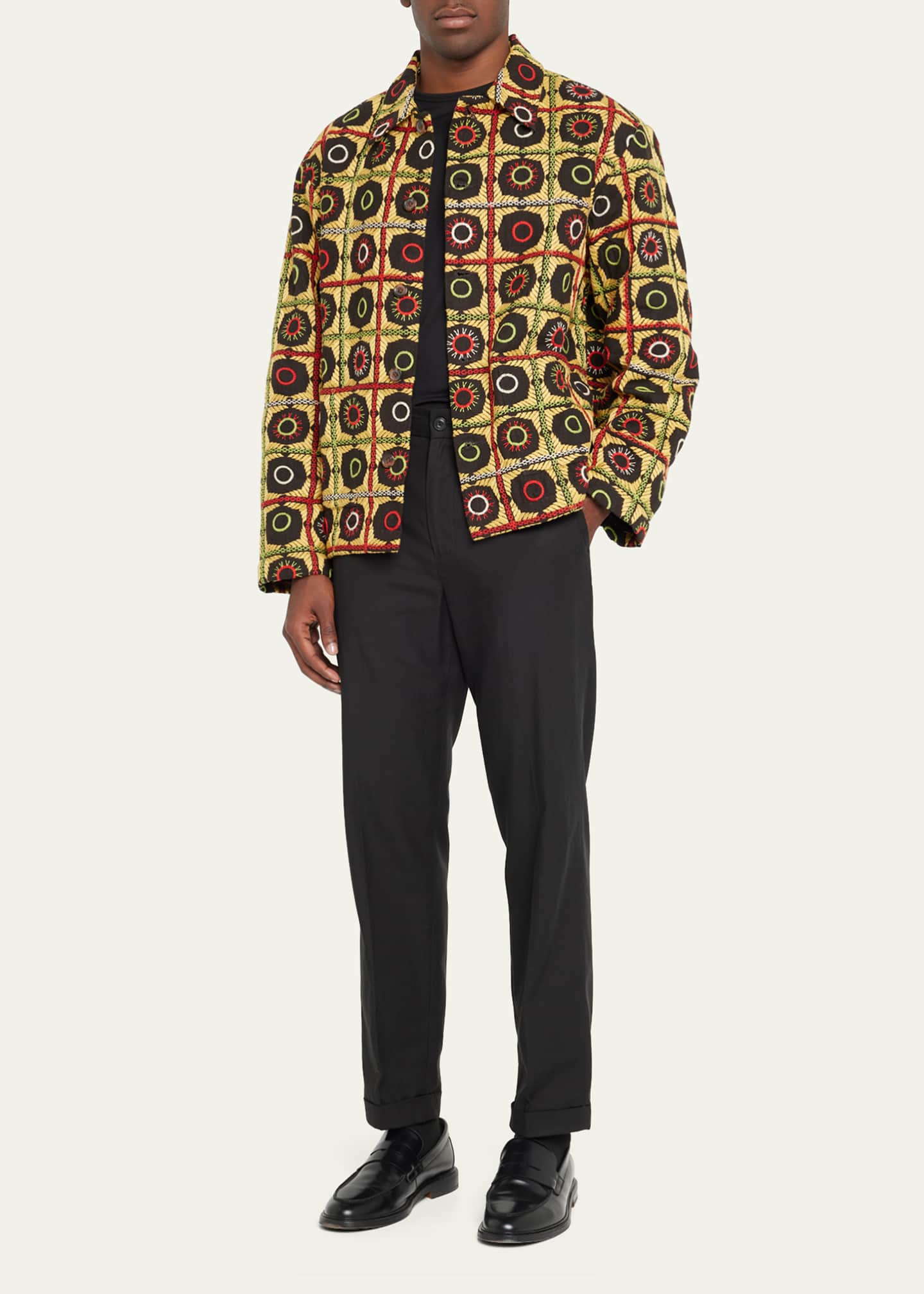Bode Men's Multi-Circle Embroidered Jacket - Bergdorf Goodman