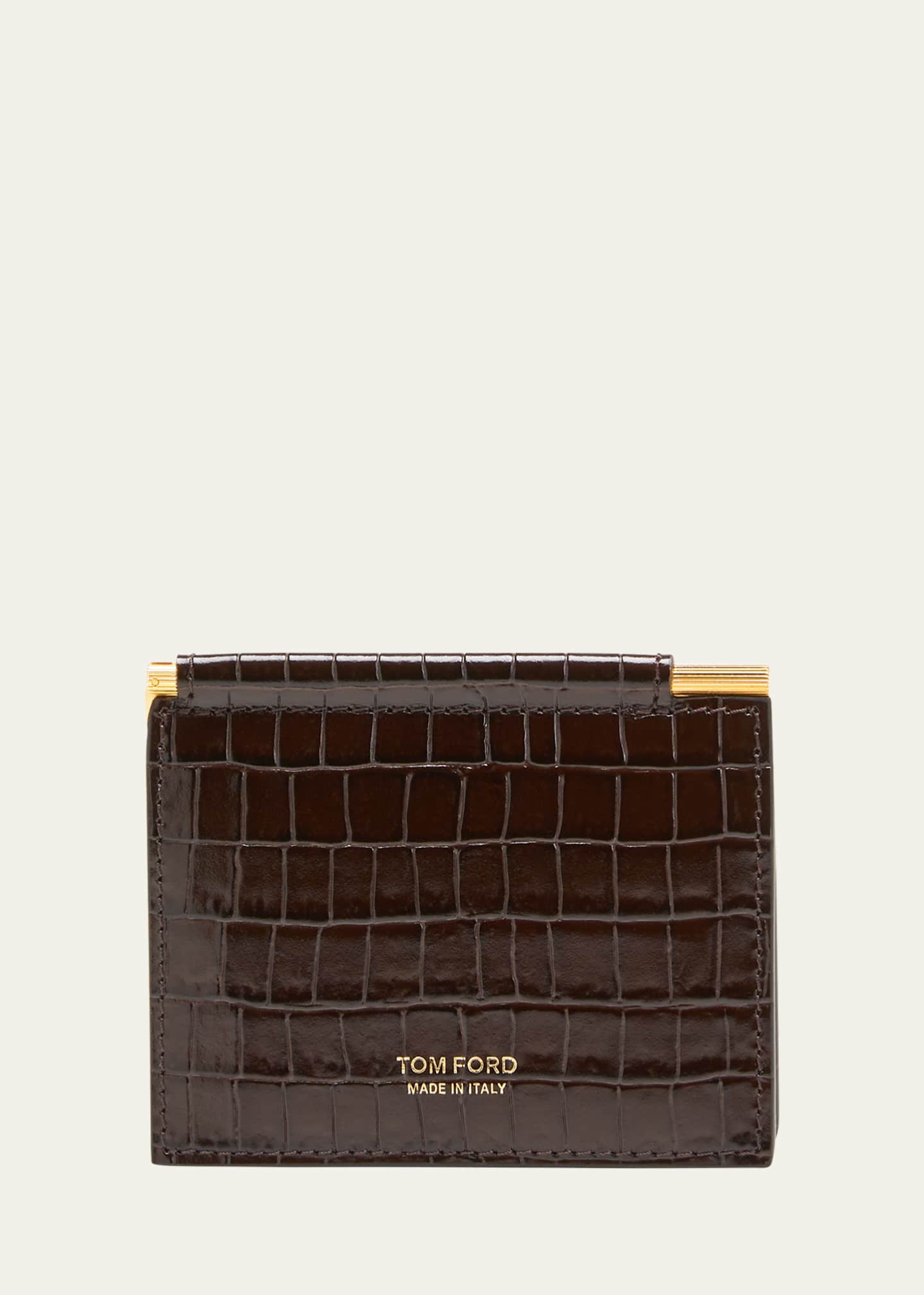 TOM FORD Men's Croc-Leather Foldable Money Clip Card Holder - Bergdorf ...