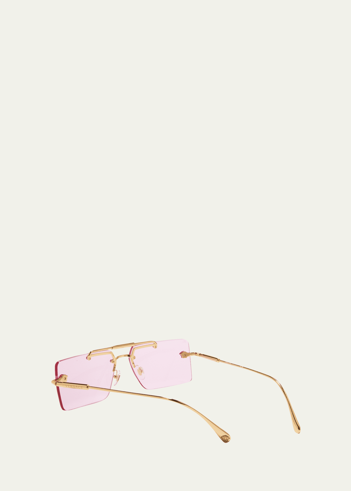 Versace Medusa Rimless Rectangle Metal Sunglasses - Bergdorf Goodman