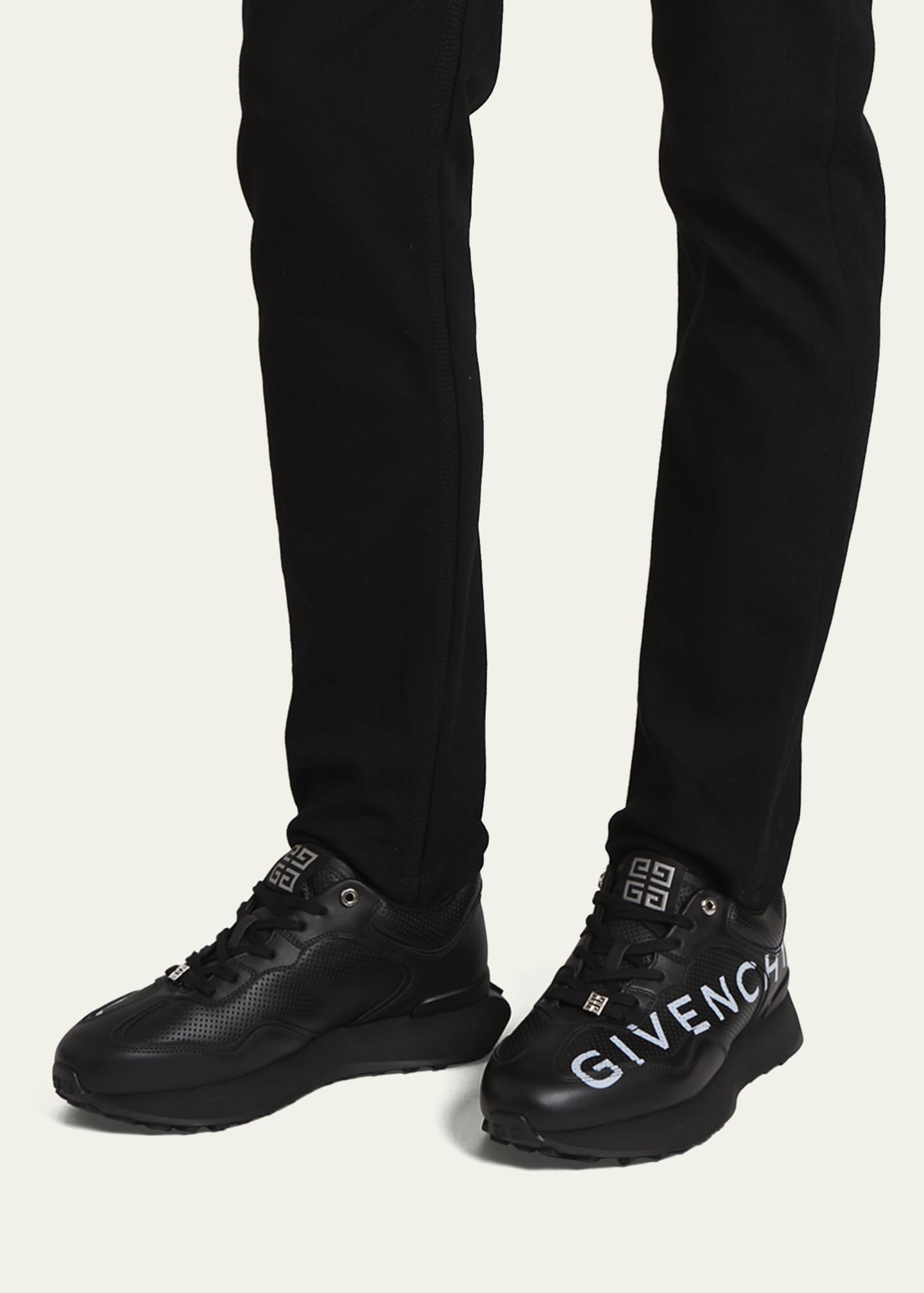 Givenchy Men's Perforated Leather Logo Sneakers - Bergdorf Goodman