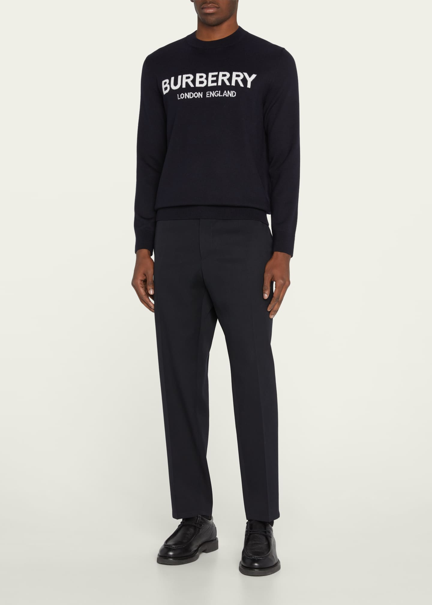 Burberry Men's Fennell Logo Intarsia Sweater - Bergdorf Goodman