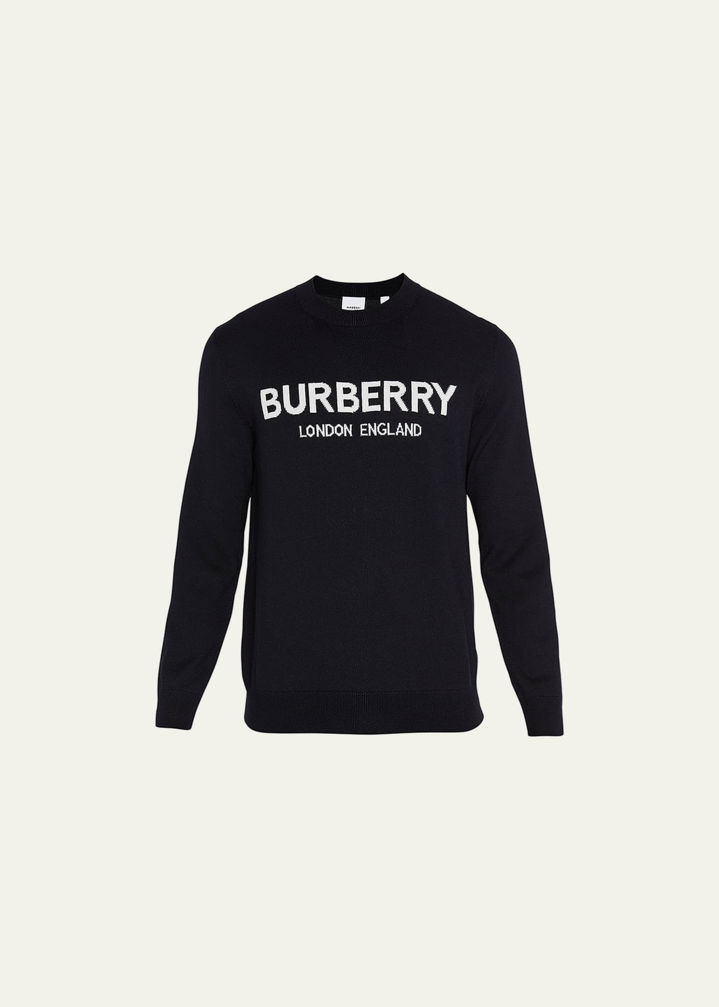 Burberry Men's Fennell Logo Intarsia Sweater - Bergdorf Goodman