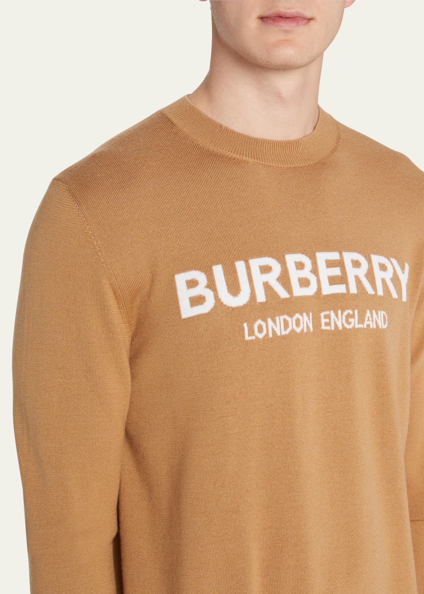 Burberry Men's Fennell Logo Intarsia Sweater - Bergdorf Goodman
