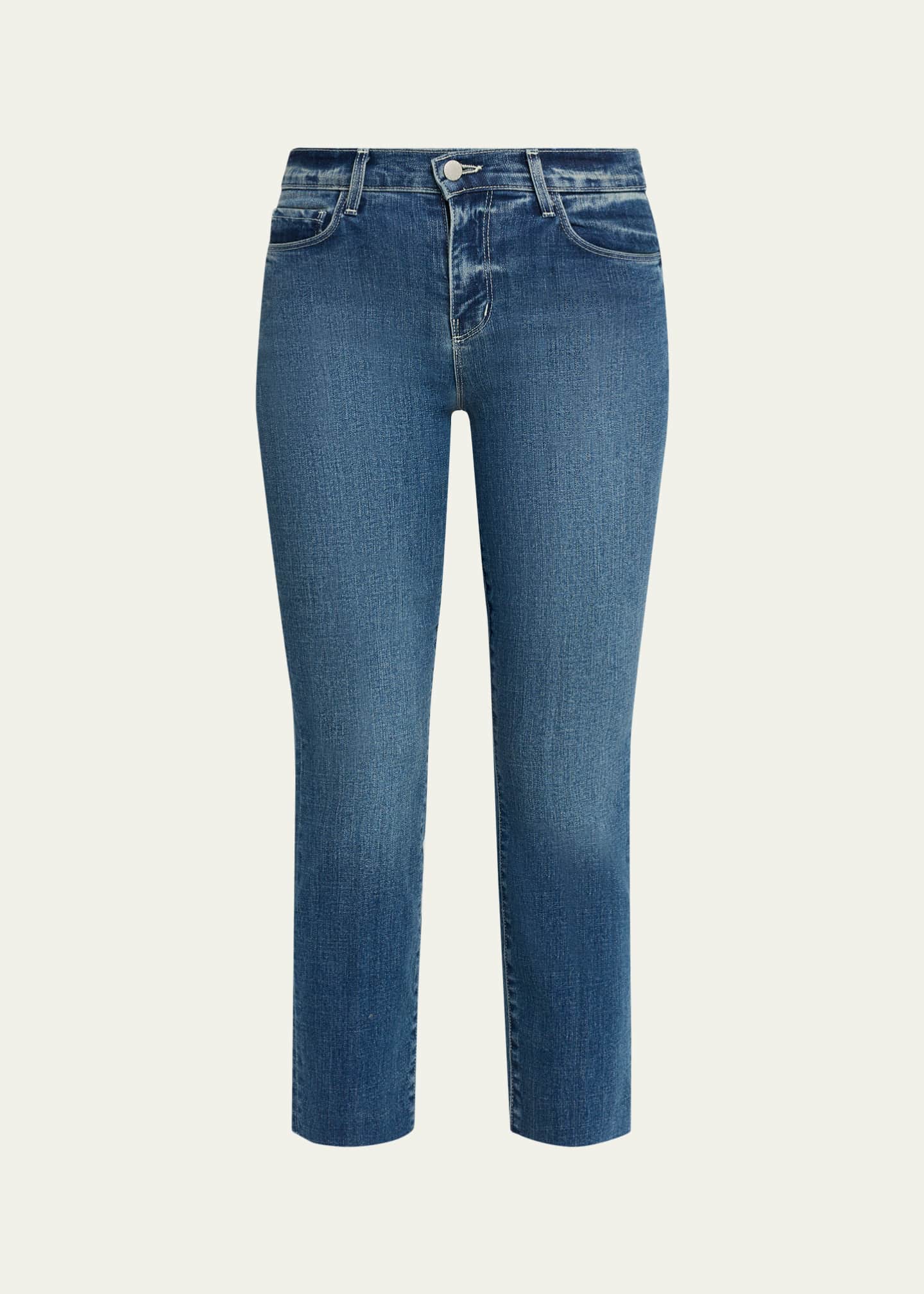 L'Agence Sada Slim-Leg Raw-Hem Ankle Jeans - Bergdorf Goodman