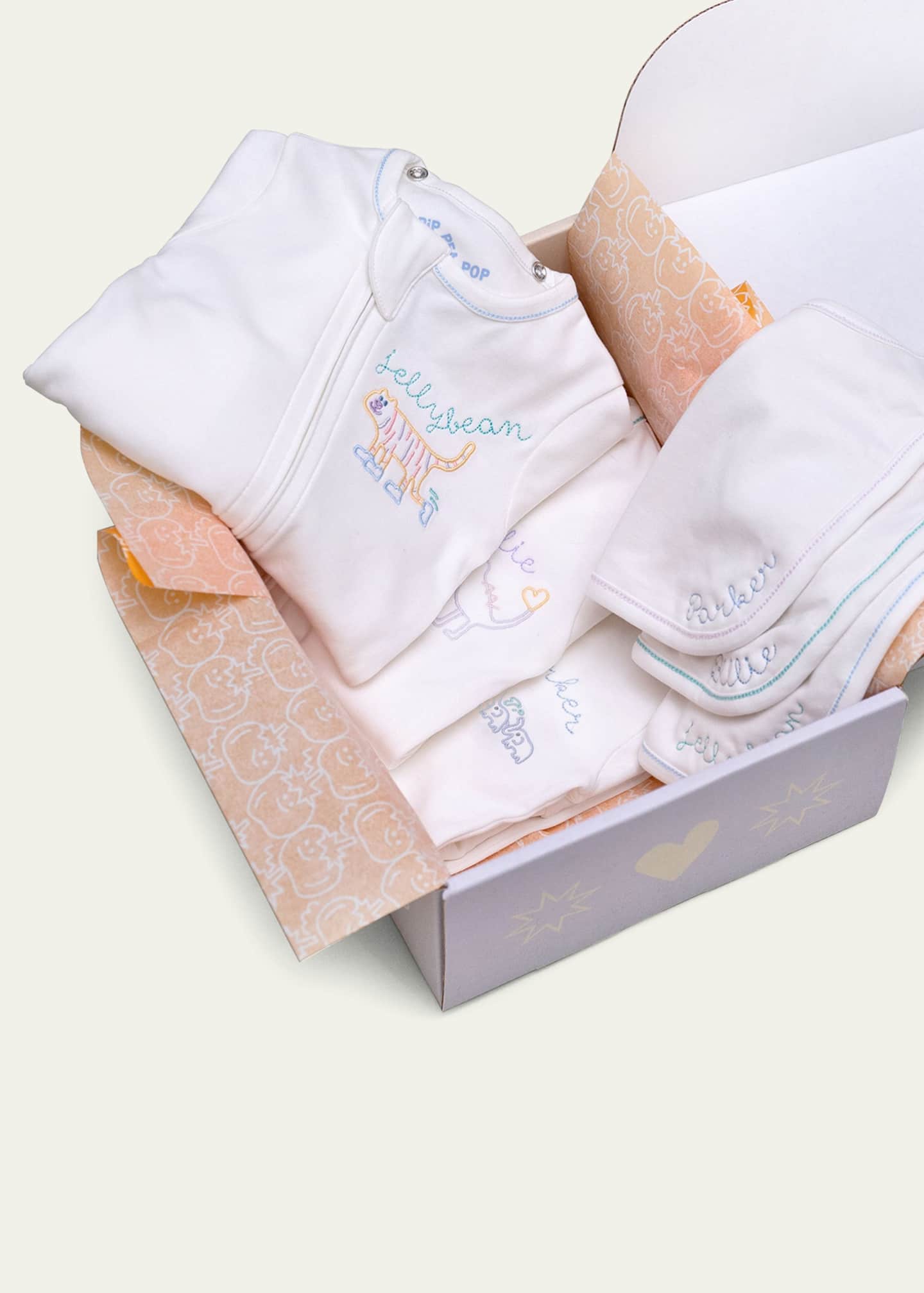 PiP PEA POP Baby Personalized Footed Bodysuit with attachable bib ...