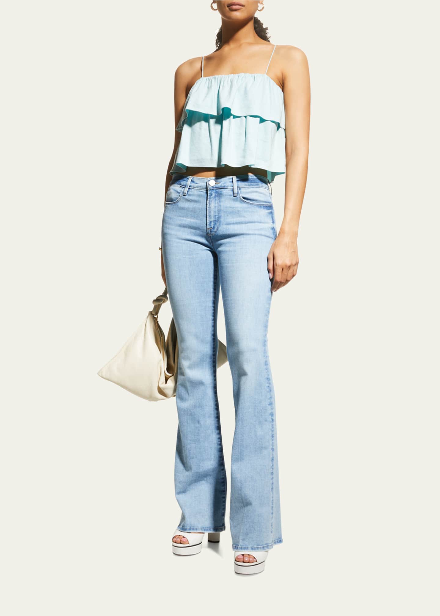 Alice + Olivia Marylynn Ruffled Spaghetti Strap Crop Top - Bergdorf Goodman
