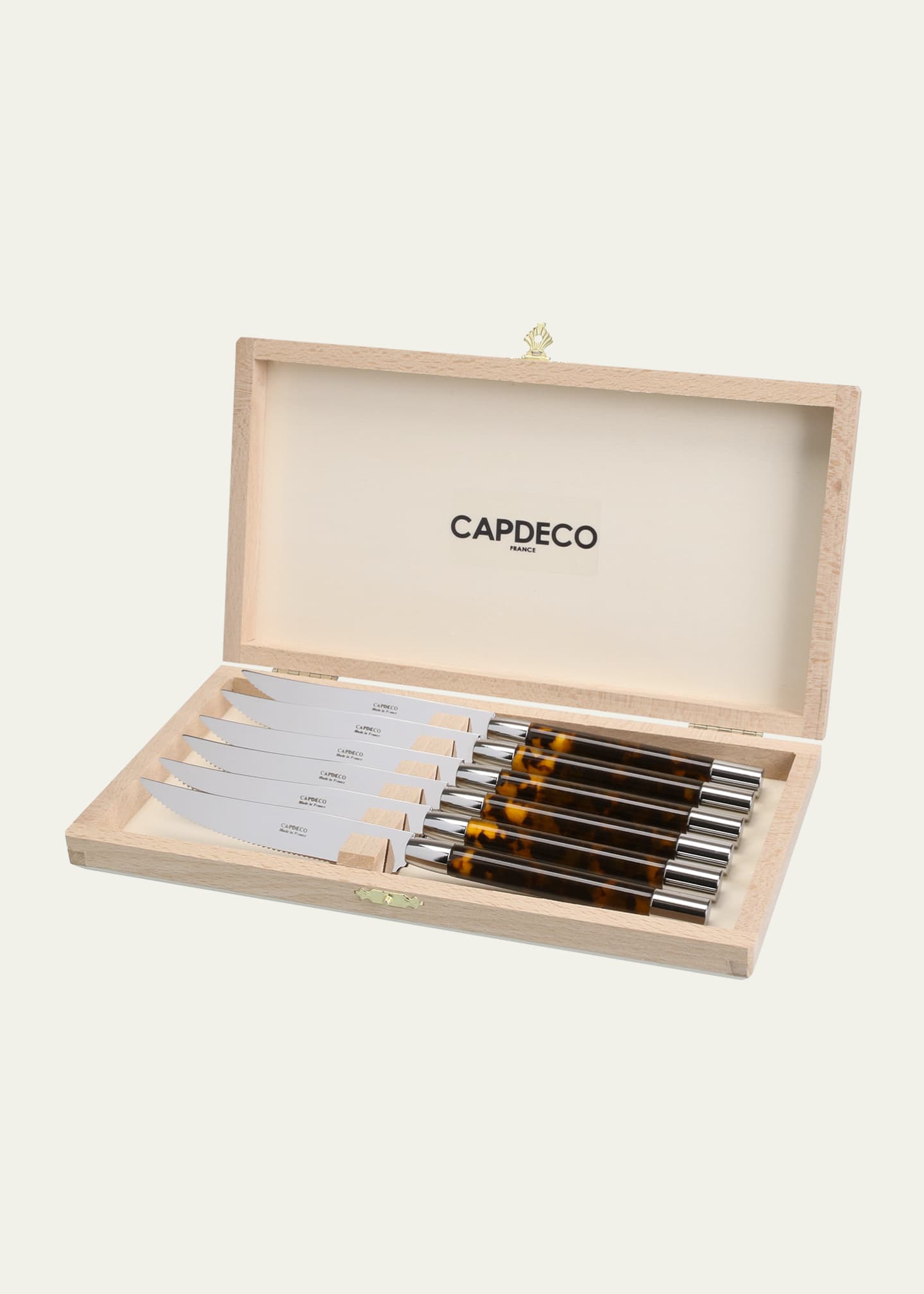 Capdeco Conty 6-Piece Steak Knives, Tortoise - Bergdorf Goodman