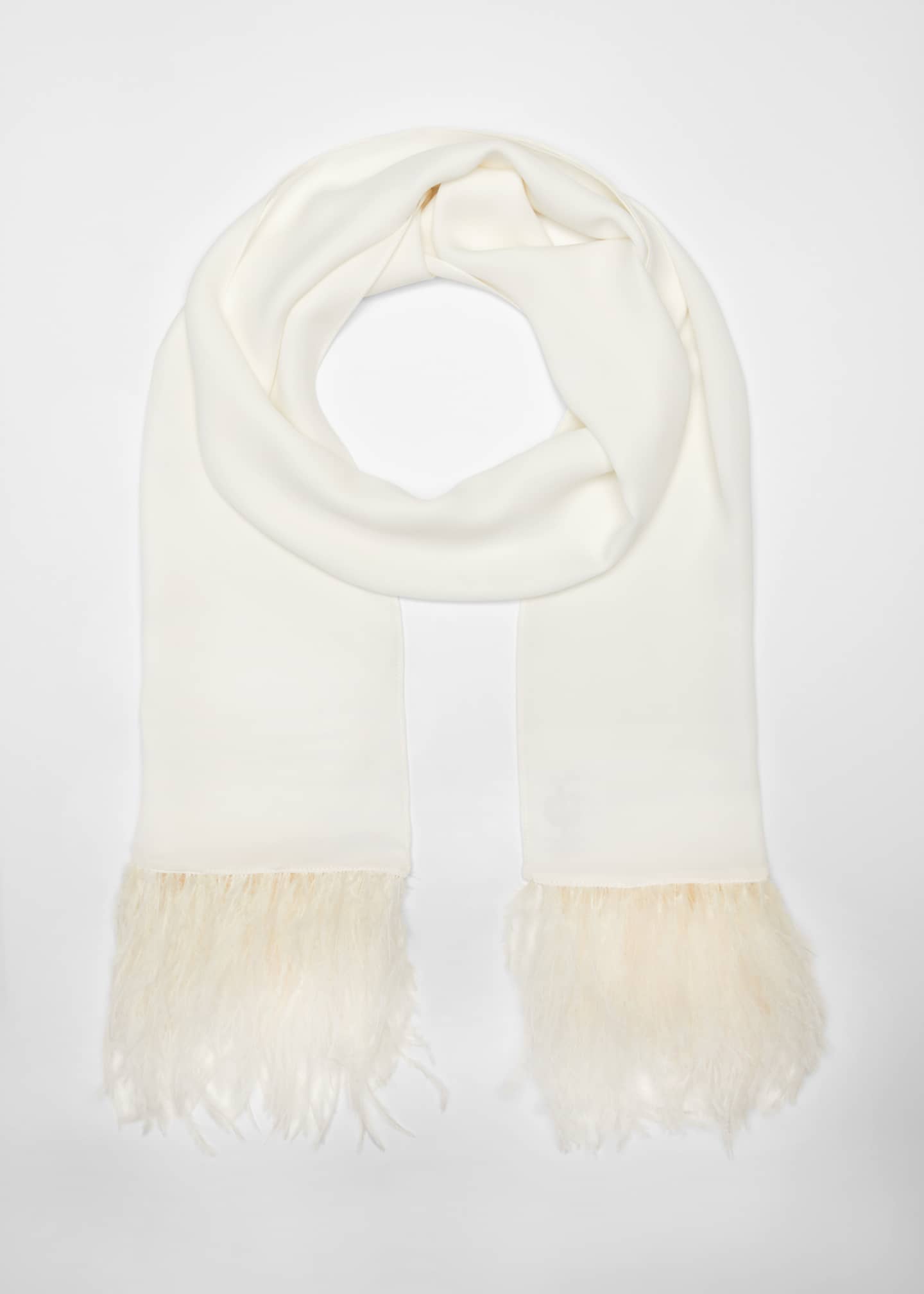 Carolyn Rowan Silk Scarf with Ostrich Feathers - Bergdorf Goodman