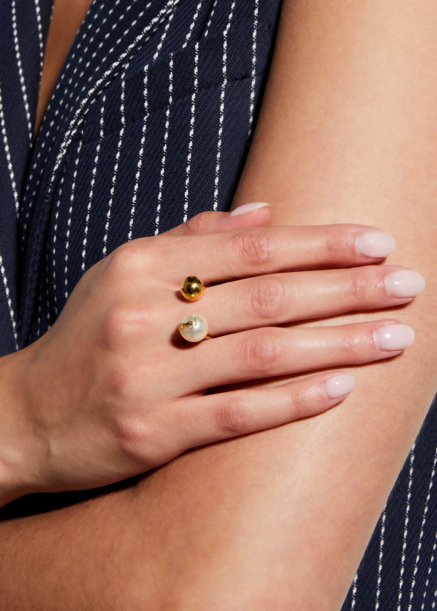 Saint Laurent YSL Pearly Ball Ring - Bergdorf Goodman