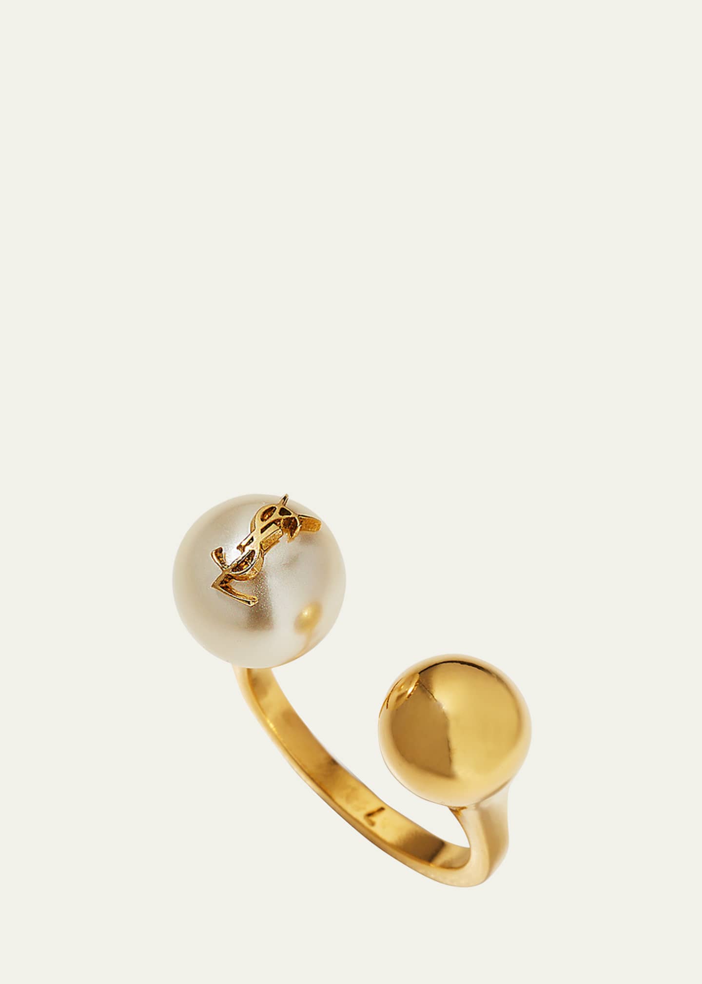 Saint Laurent YSL Pearly Ball Ring - Bergdorf Goodman