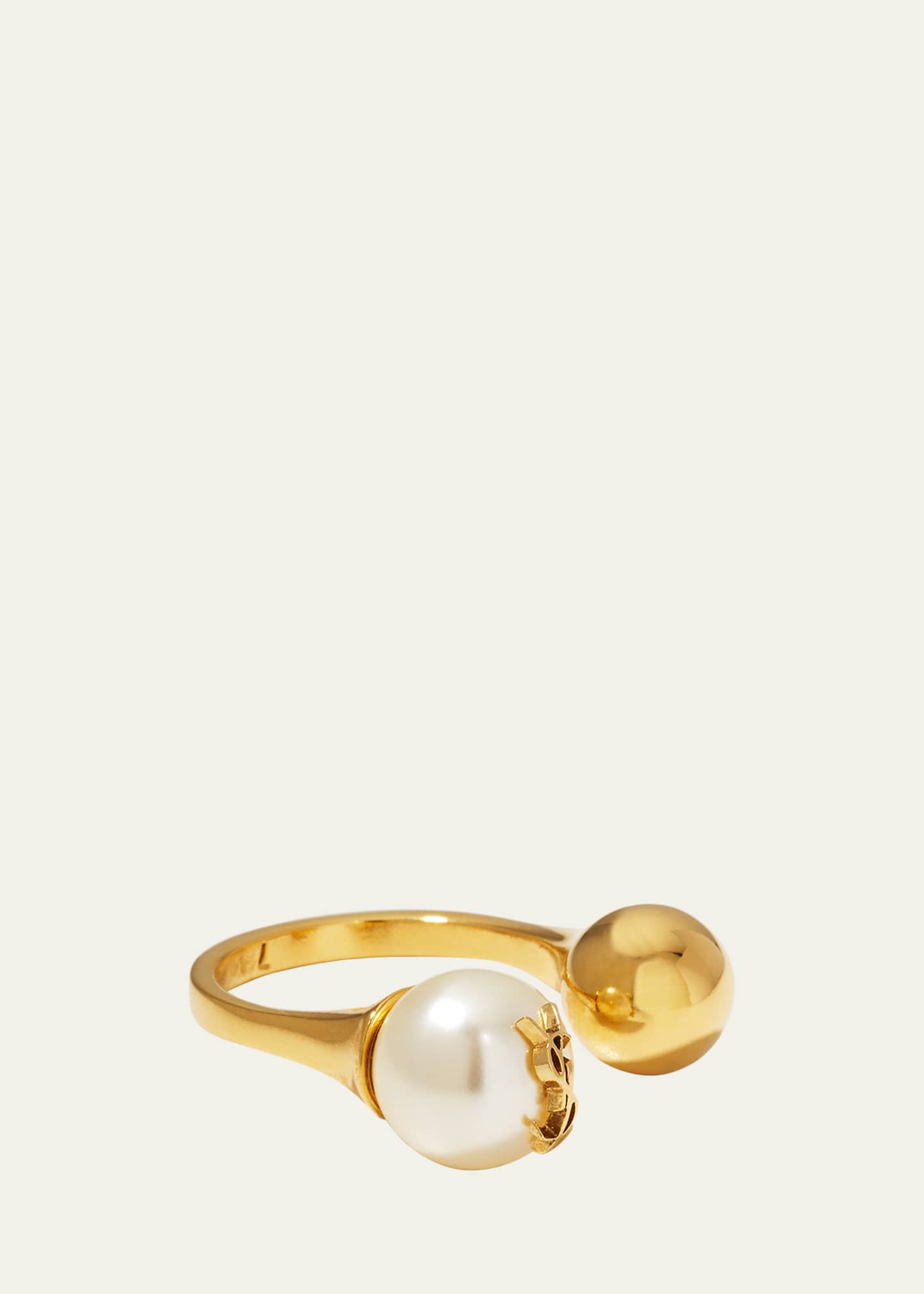 Saint Laurent YSL Pearly Ball Ring - Bergdorf Goodman
