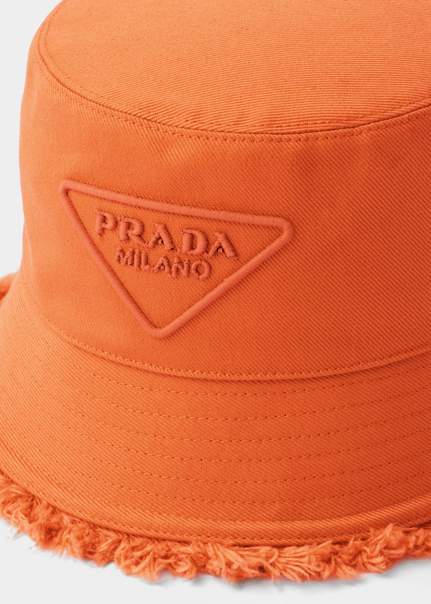 Prada Fringe Triangle Logo Bucket Hat - Bergdorf Goodman