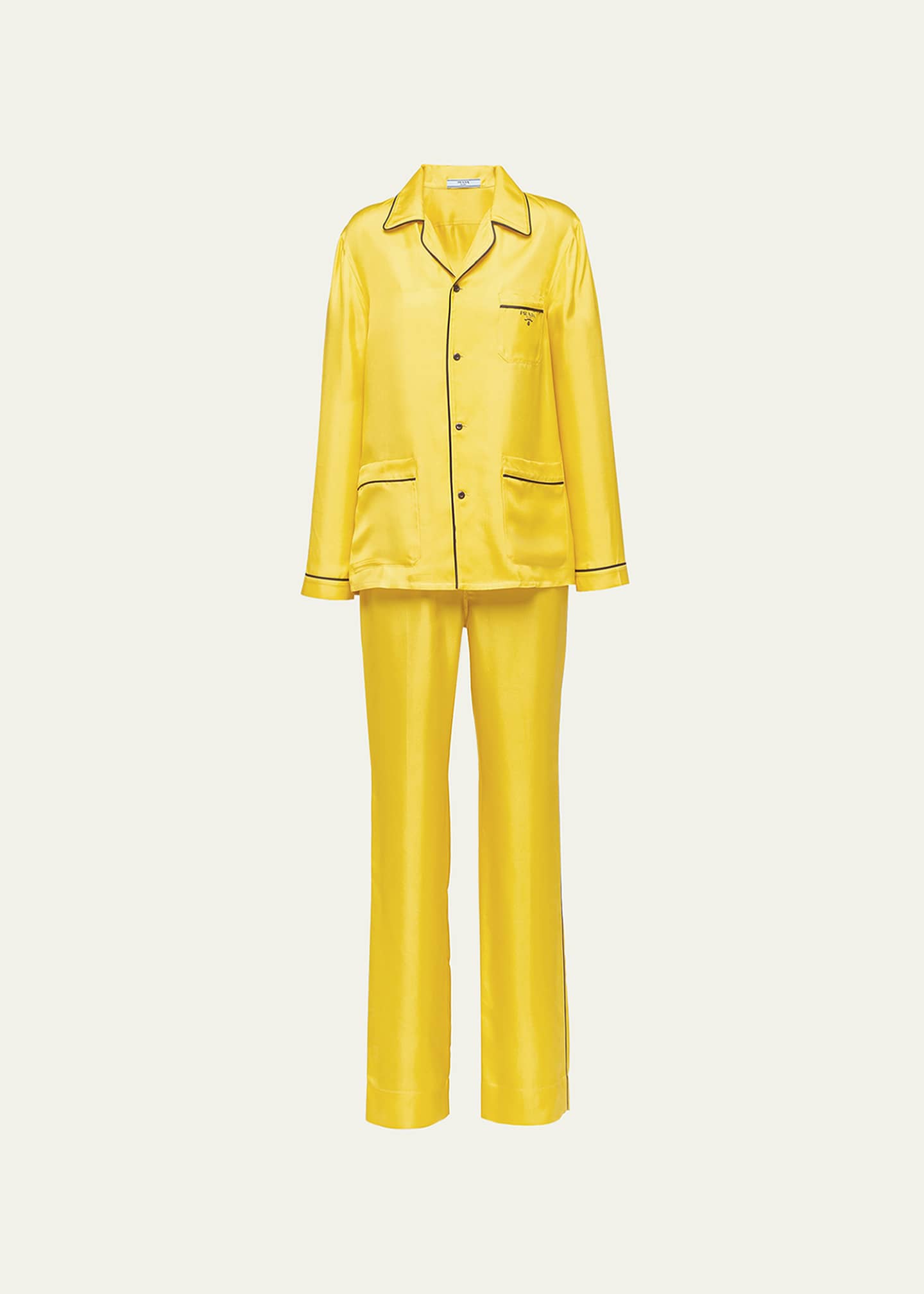 Prada Logo-Print Twill Pajama Set - Bergdorf Goodman