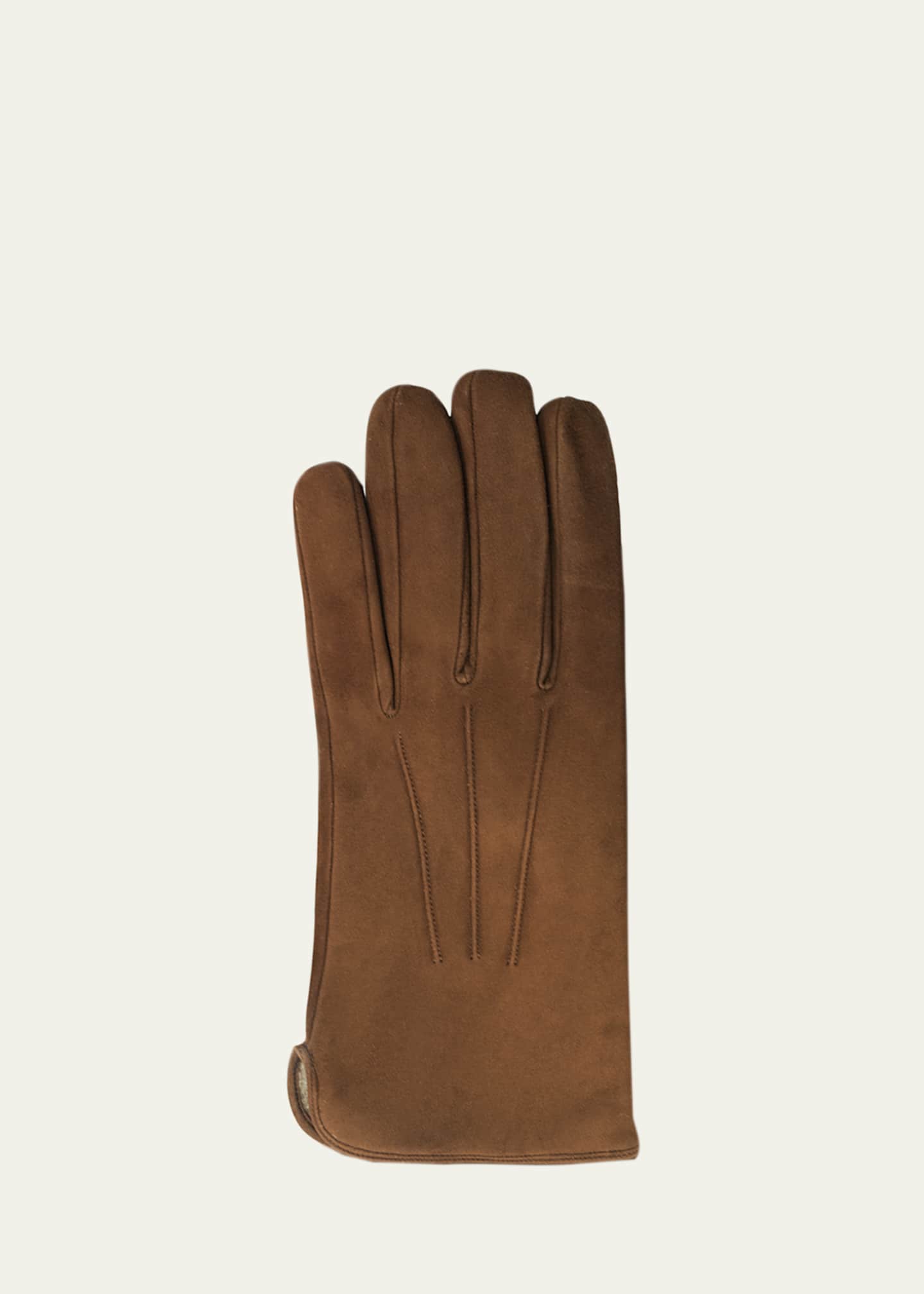 Bergdorf Goodman Men's Cashmere-Lined Suede Gloves - Bergdorf Goodman
