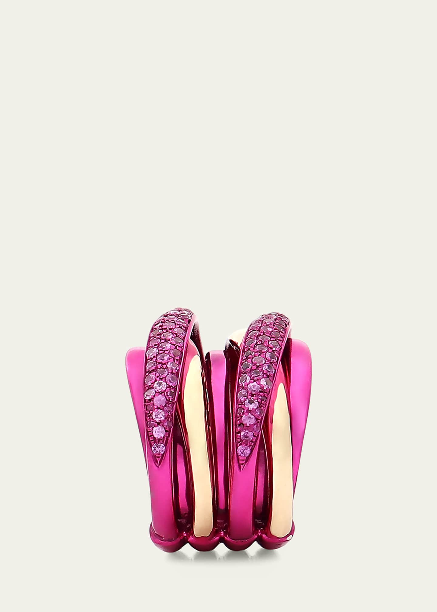 FARAONE MENNELLA by R.F.M.A.S. Lizzy Ring in 18K Gold, Silver and Pink ...