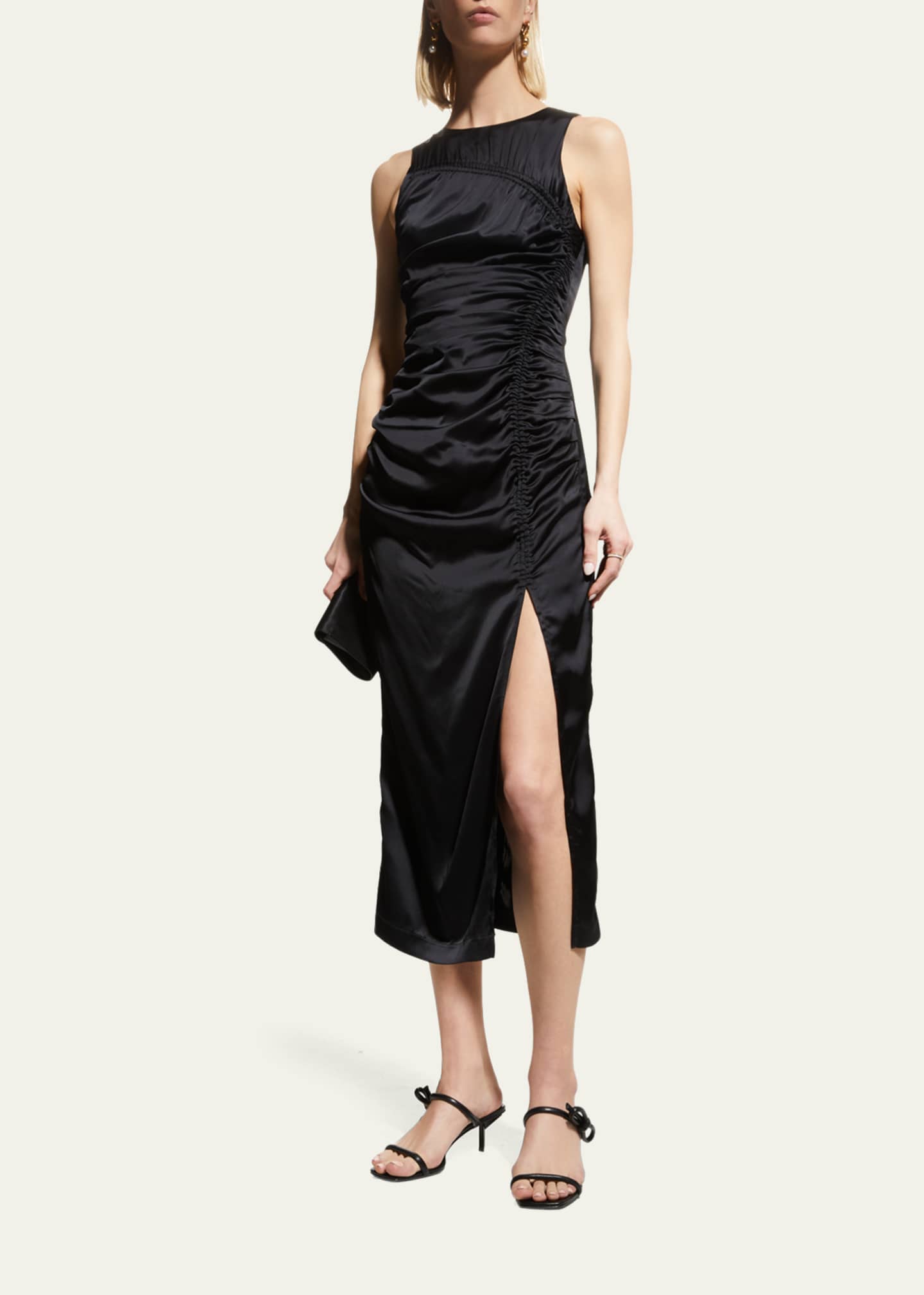 Rohe Kim Silk Ruched Midi Dress - Bergdorf Goodman