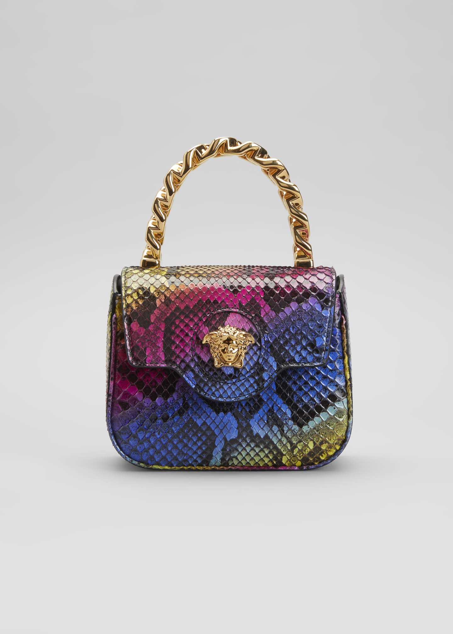 Versace La Medusa Mini Rainbow Python Top-Handle Bag - Bergdorf Goodman