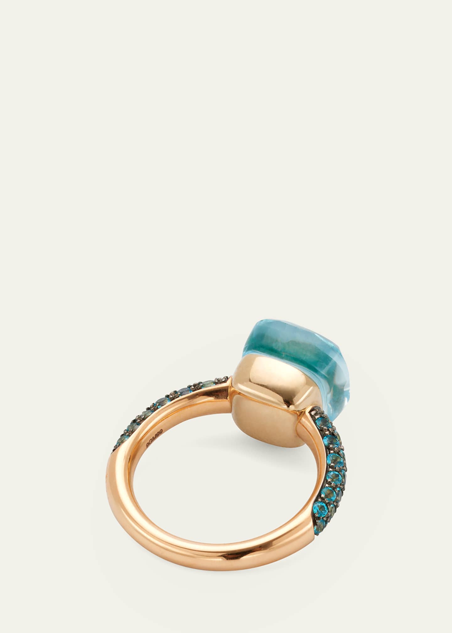 Pomellato Nudo Classic 18k Gold Ring with Blue Topaz and Agate - Bergdorf Goodman