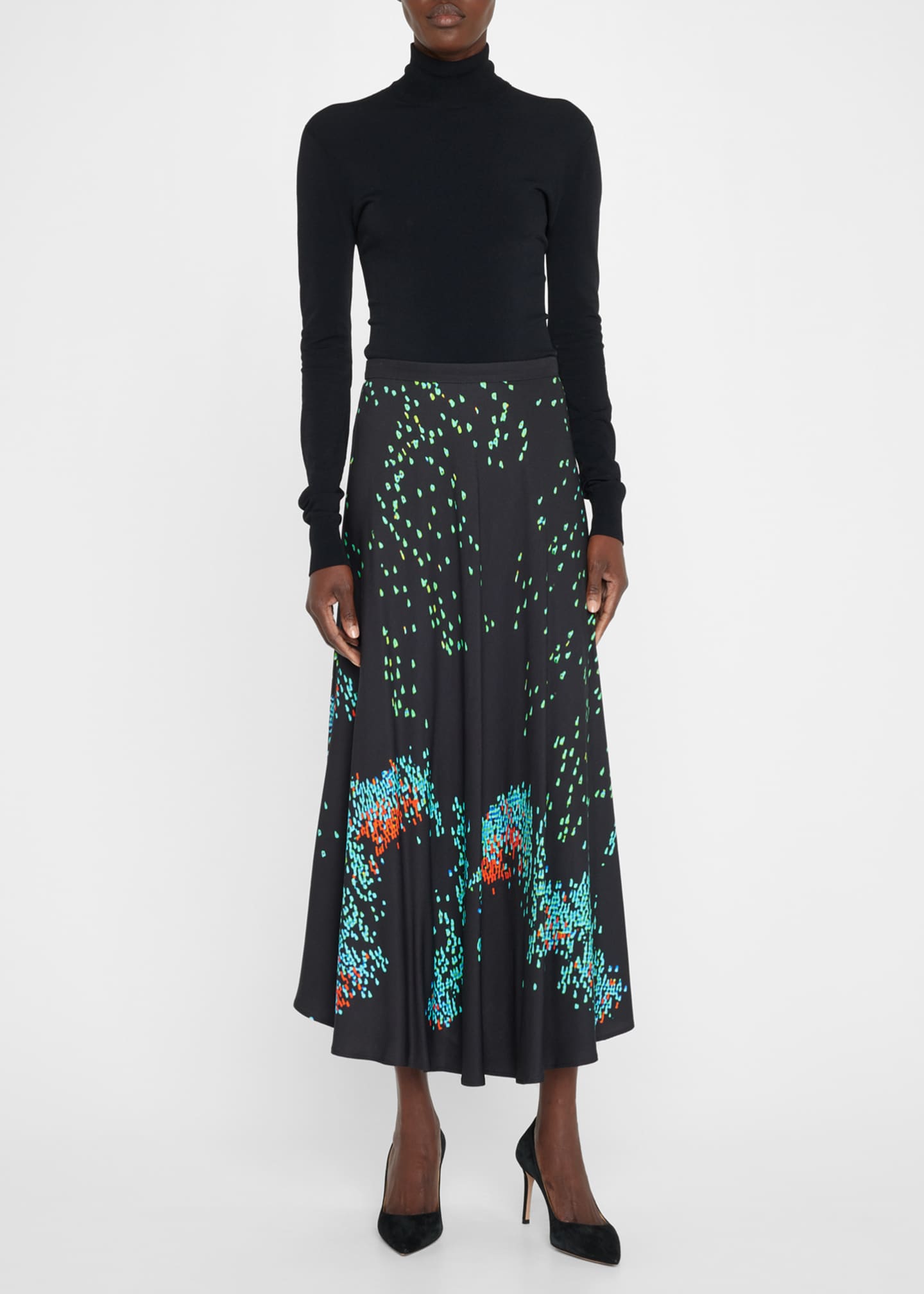Akris punto Shelly Butterfly Wing-Print Midi Skirt - Bergdorf Goodman