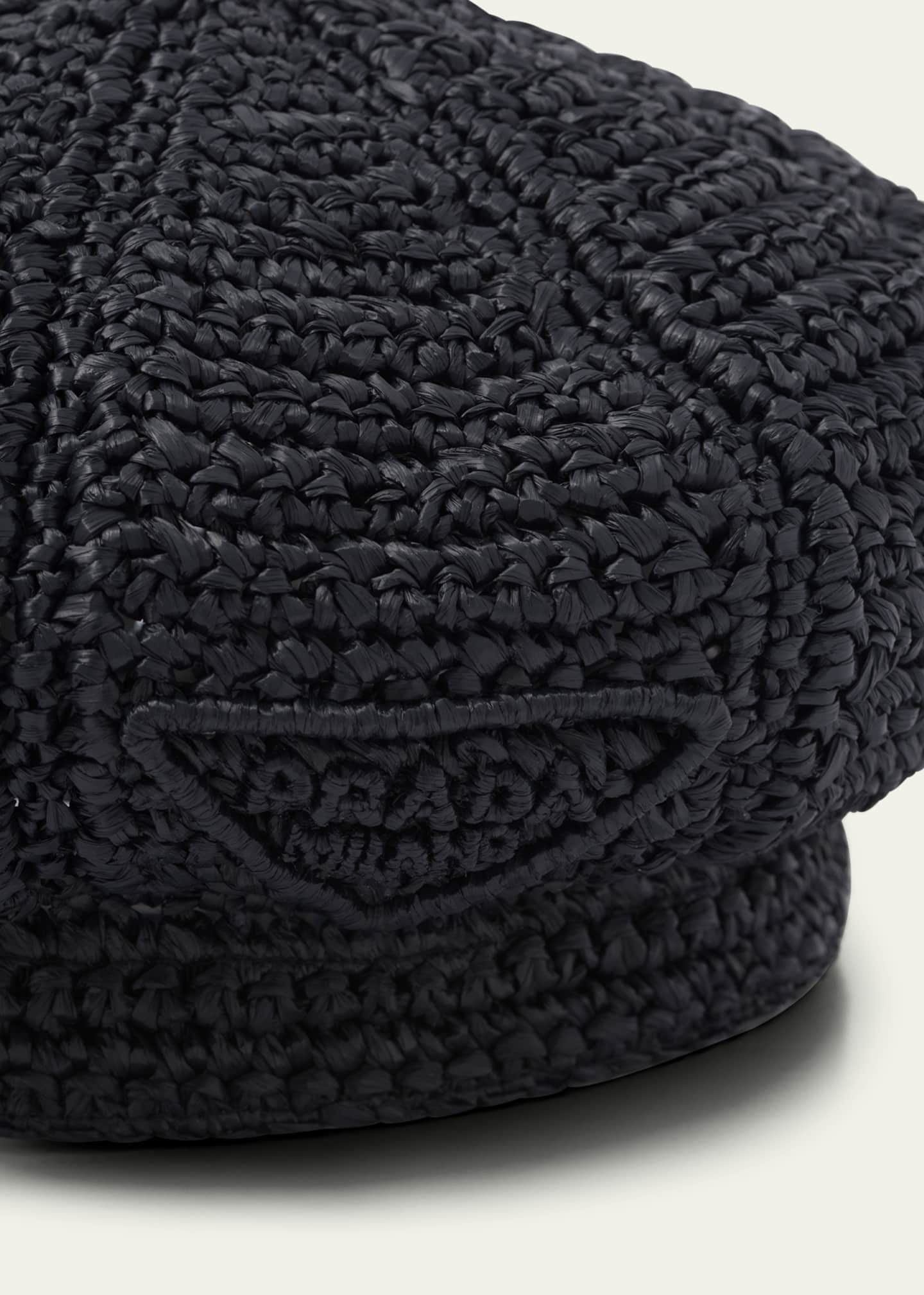Prada Triangle Logo Straw Beret - Bergdorf Goodman