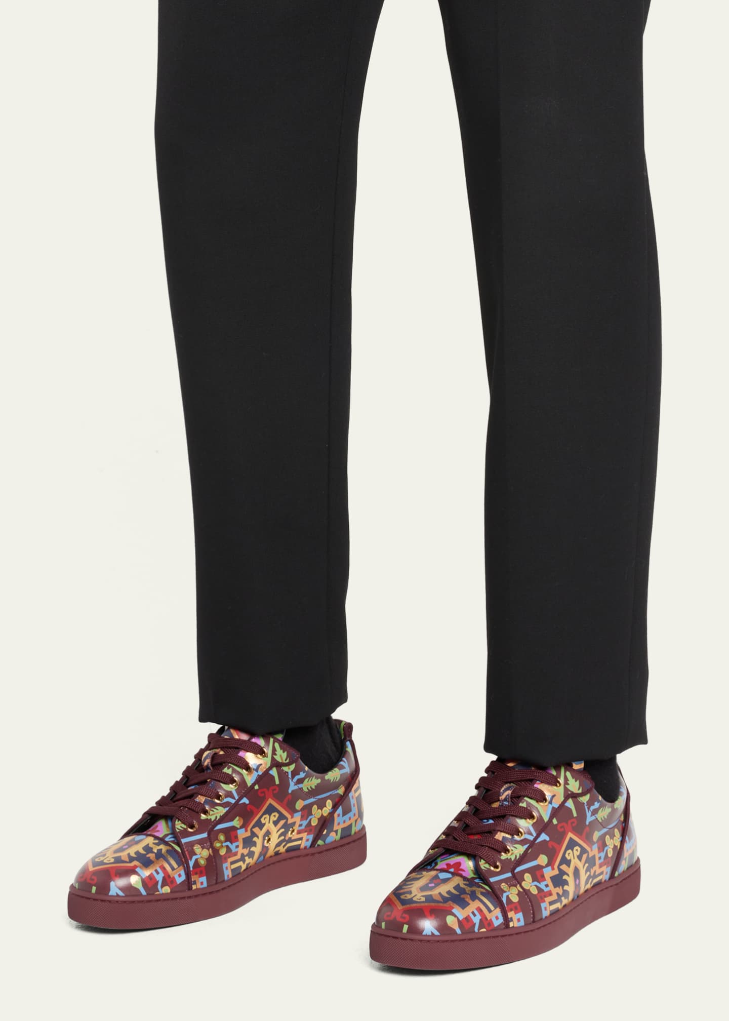 Christian Louboutin Men's Louis Junior Orlato Leather Low-Top Sneakers ...