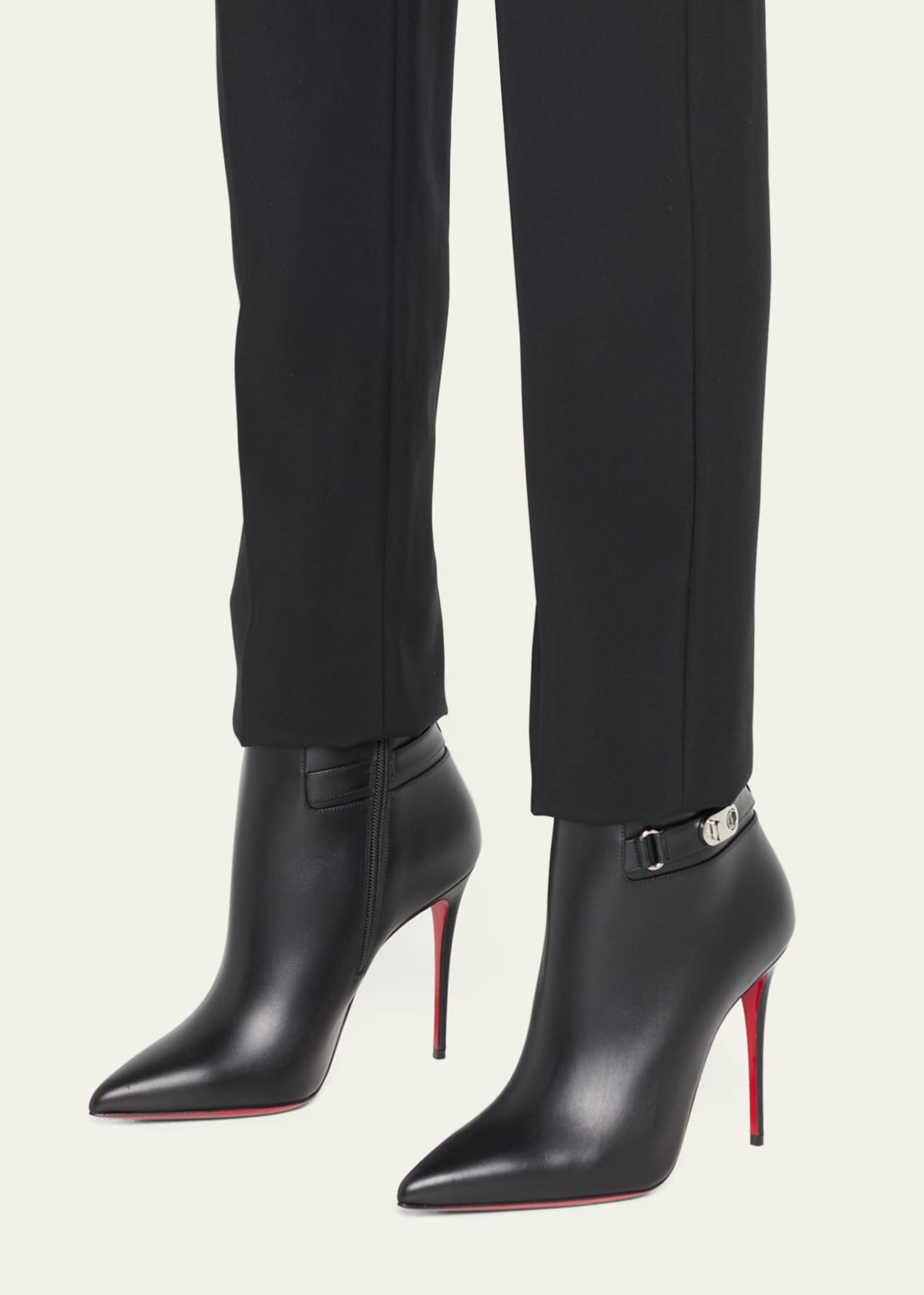 Christian Louboutin Lock So Kate Leather Red Sole Booties - Bergdorf ...