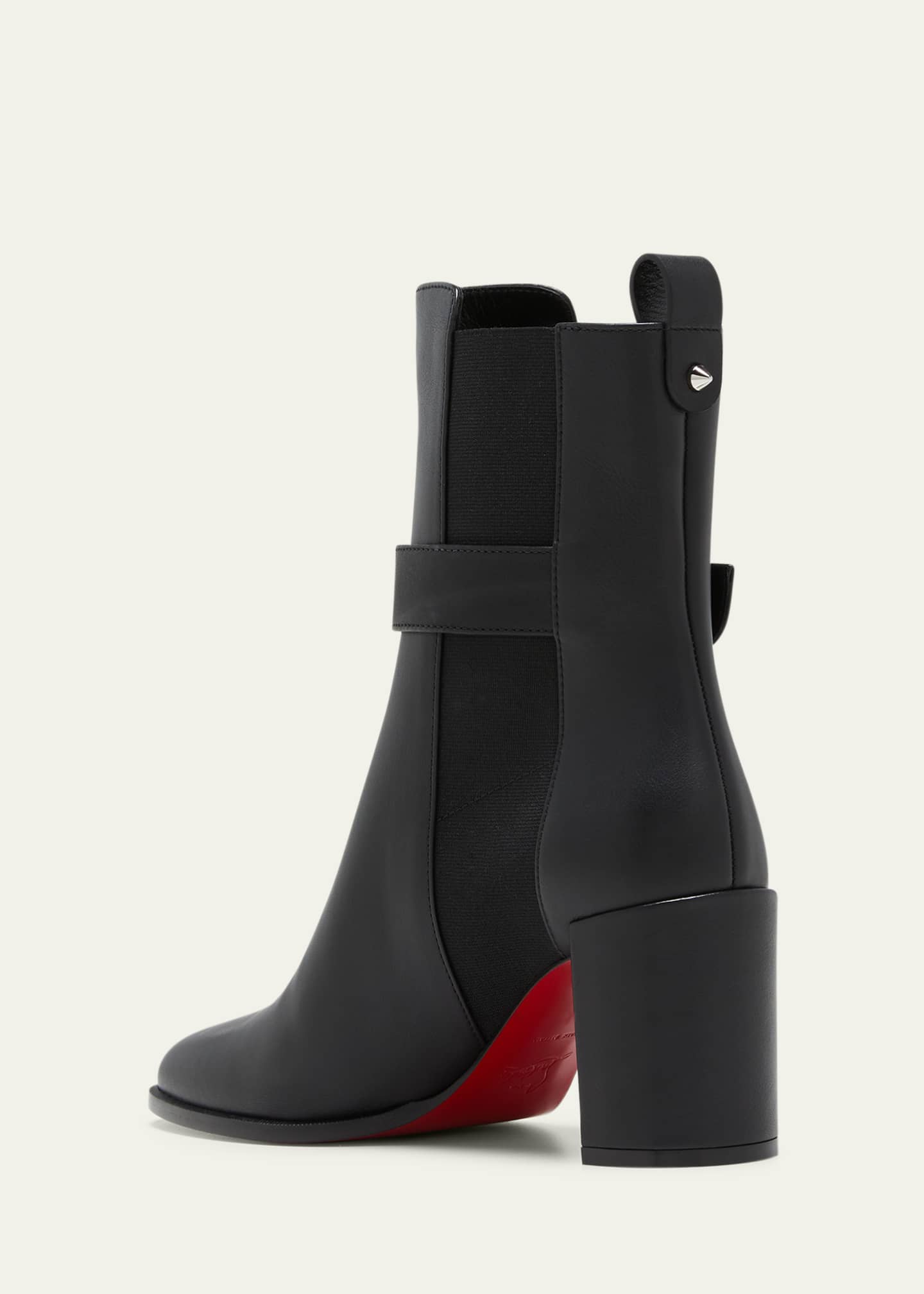 Christian Louboutin Leather Buckle Red Sole Booties - Bergdorf Goodman