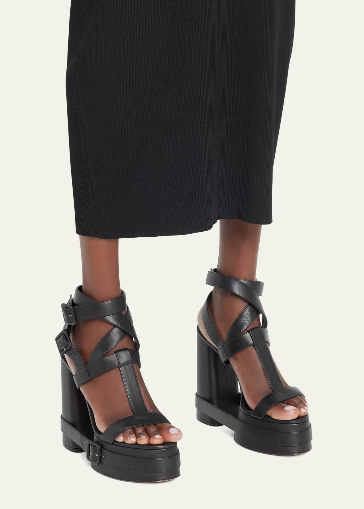 Christian Louboutin Belted T-Strap Red Sole Sandals - Bergdorf Goodman