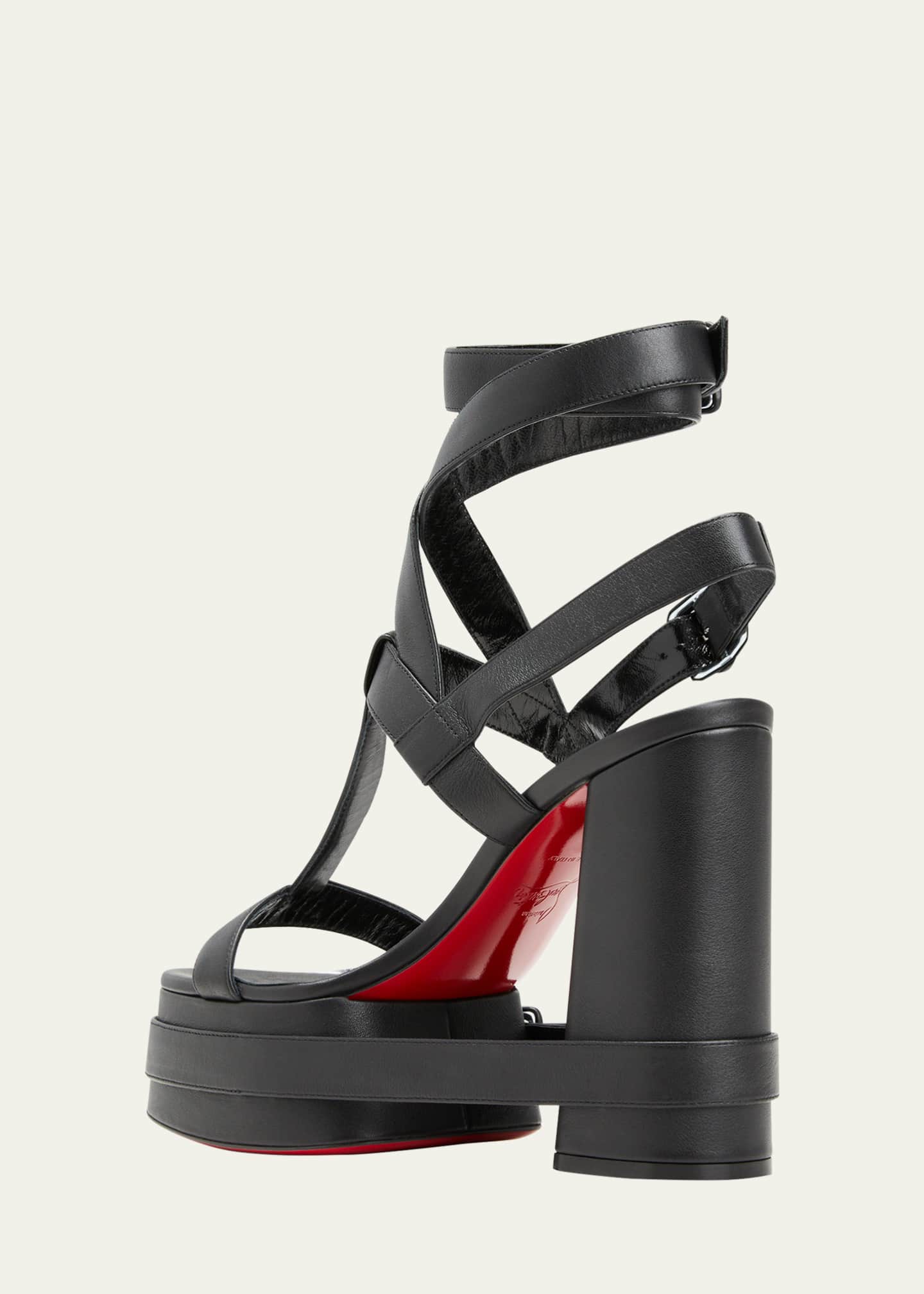 Christian Louboutin Belted T-Strap Red Sole Sandals - Bergdorf Goodman