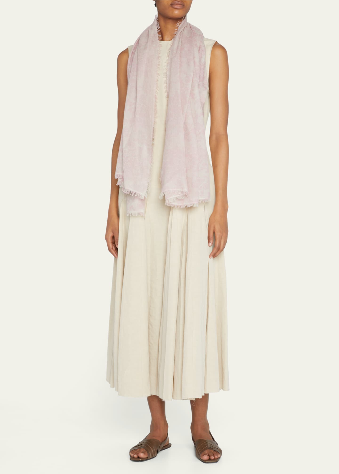 Bajra Lace-Print Wool-Silk Scarf - Bergdorf Goodman