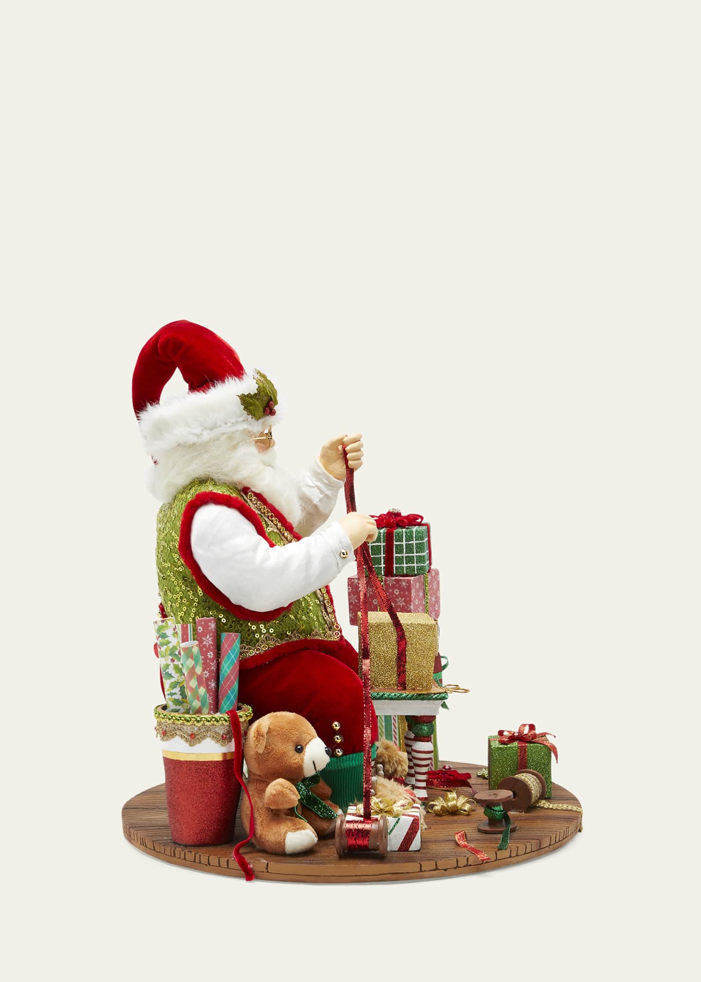 Katherine's Collection Santa Wrapping Presents Holiday Scene, 14.5"T ...