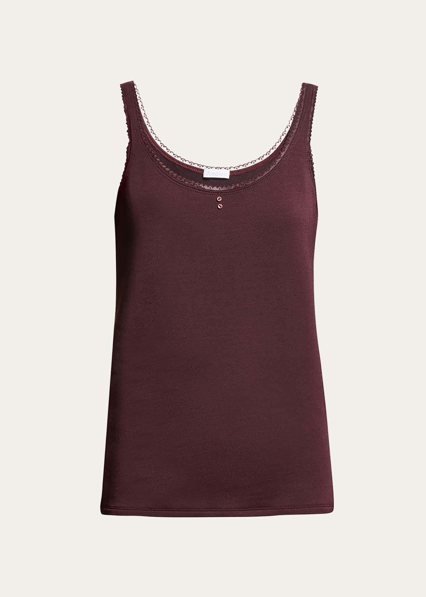 Andine Amelie Scoop-Neck Lace-Trim Tank - Bergdorf Goodman