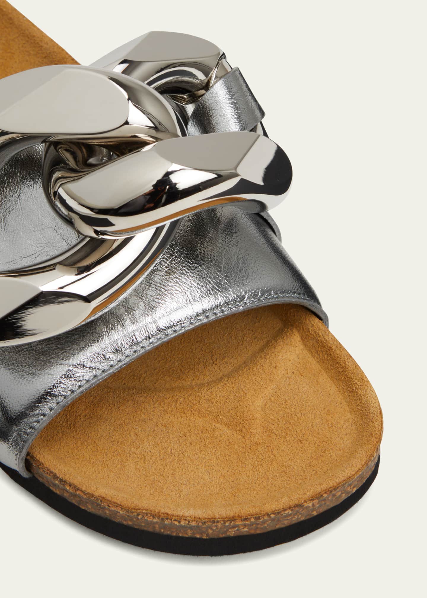 JW Anderson Chunky Leather Chain Slide Sandals - Bergdorf Goodman