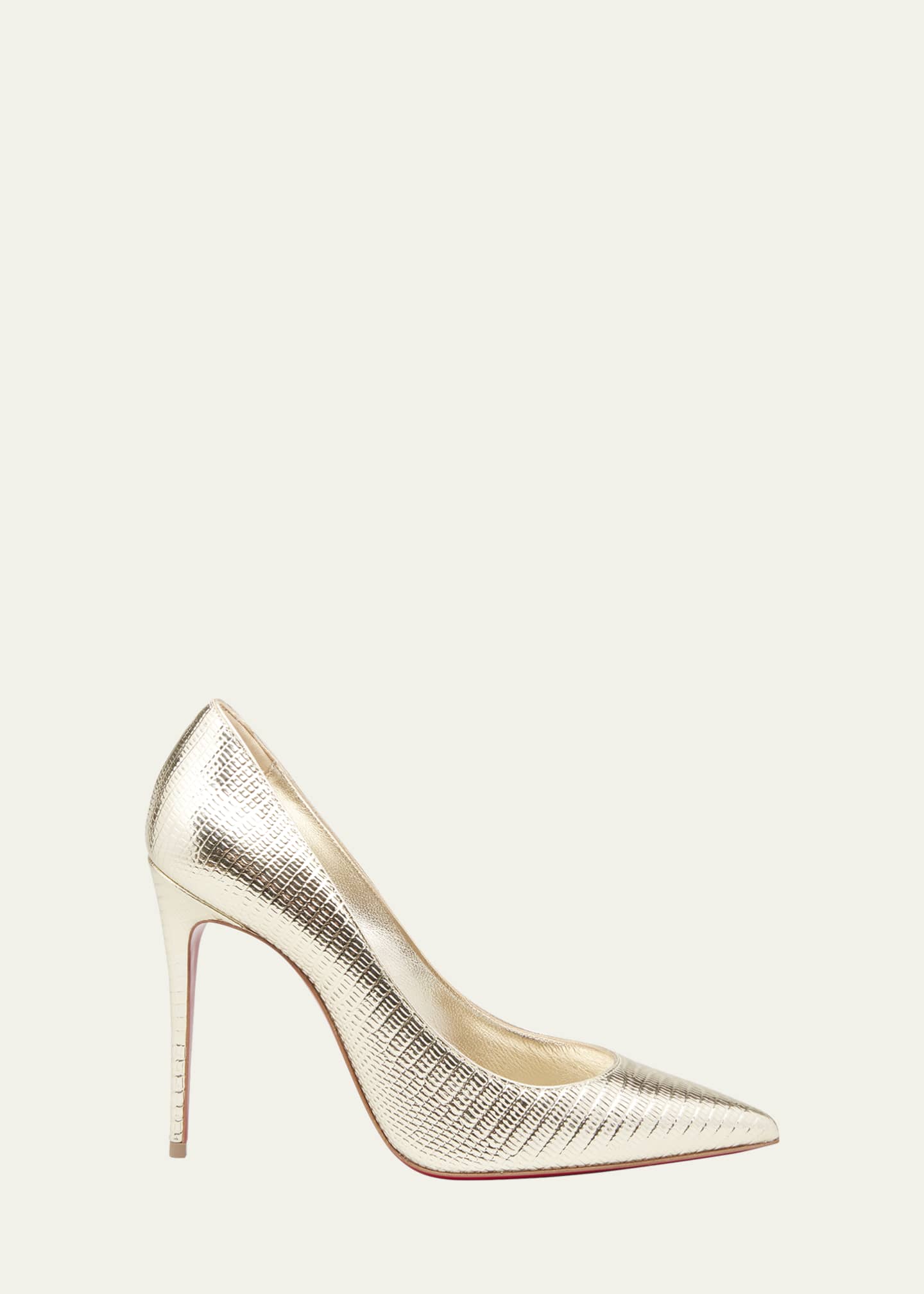 Christian Louboutin Kate 100mm Metallic Red Sole Pumps - Bergdorf Goodman