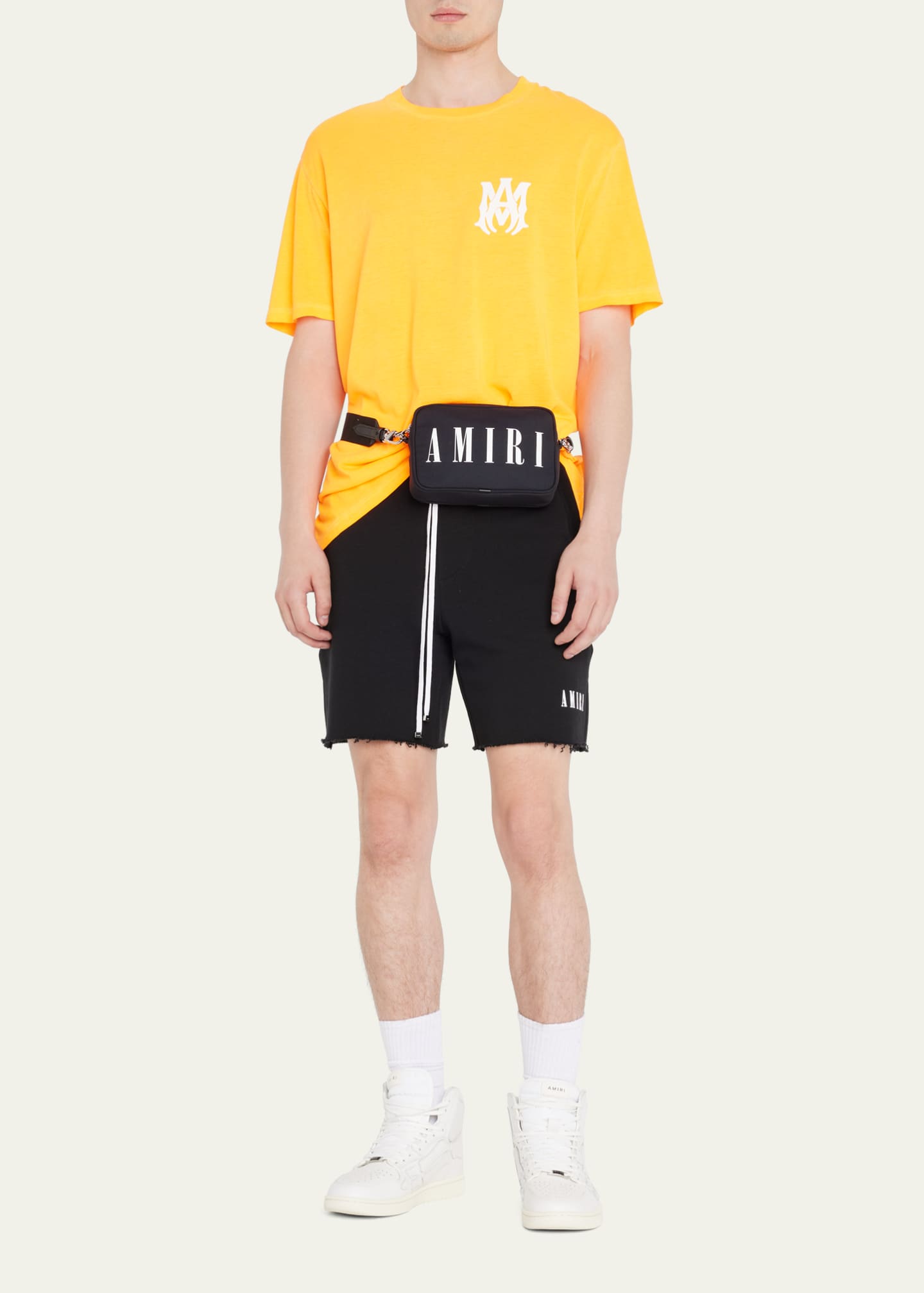 Amiri Men's Core Logo Leather Belt - Bergdorf Goodman