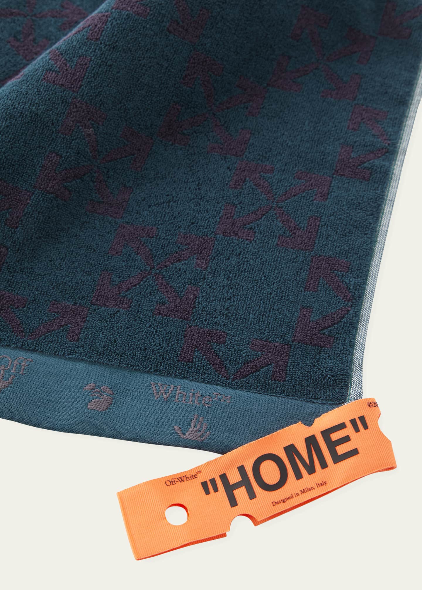 Off-White Arrow Pattern Shower Towel - Bergdorf Goodman