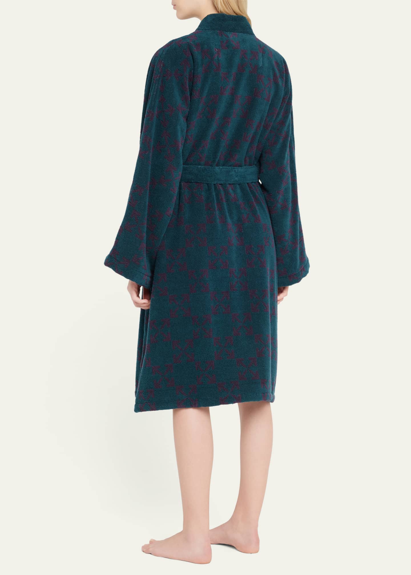 Off-White Arrow Pattern Bathrobe - Bergdorf Goodman