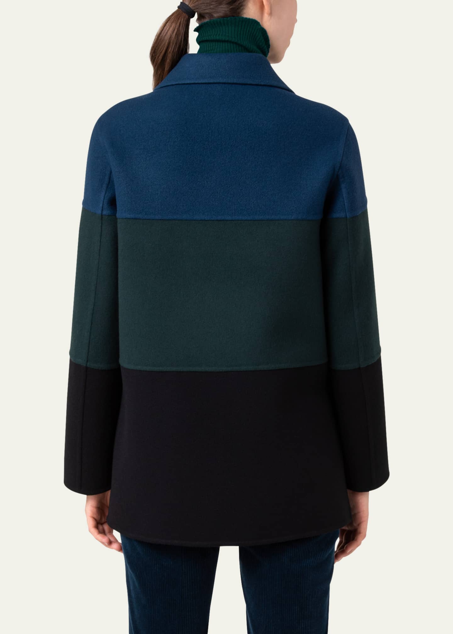 Akris Double-Face Cashmere Colorblock Jacket - Bergdorf Goodman